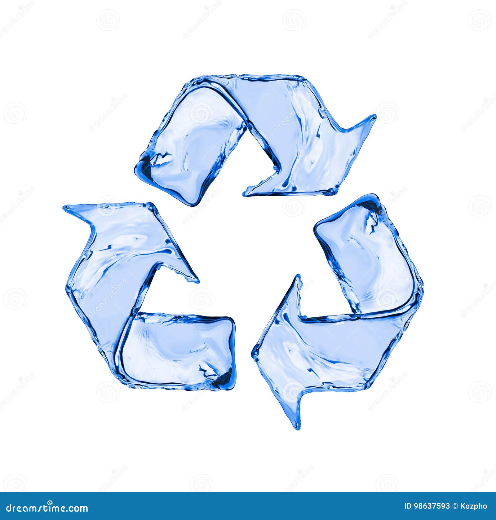 Recycling Sign Made of Water Splashes Isolated on White Stock Image ...