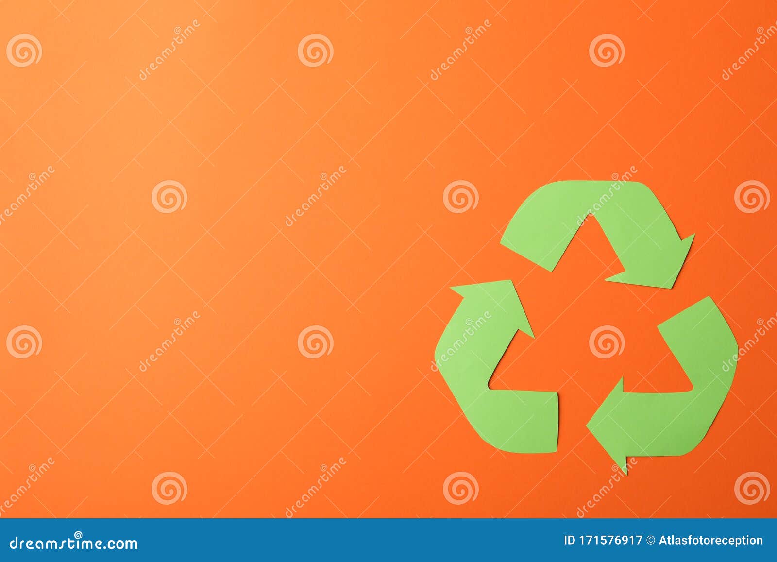 Recycling Sign on Orange Background Stock Image - Image of ...