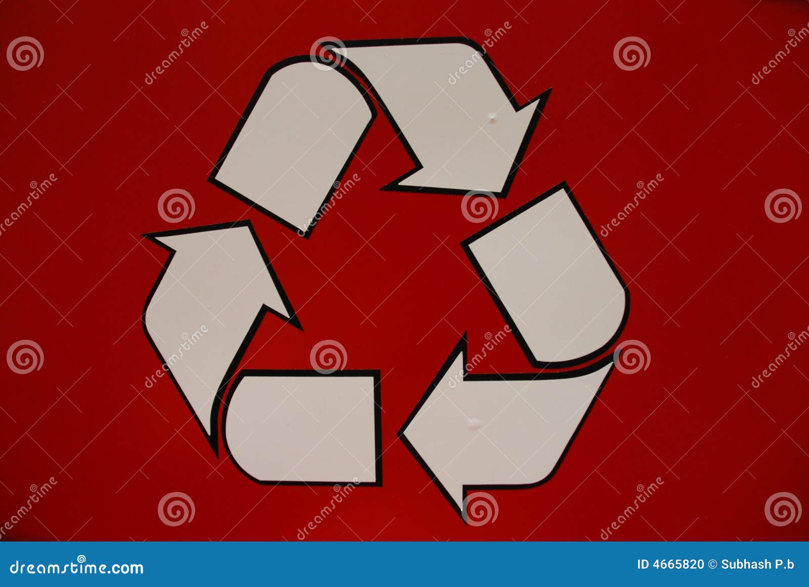 A recycling sign in red stock photo. Image of scrap, environmental ...