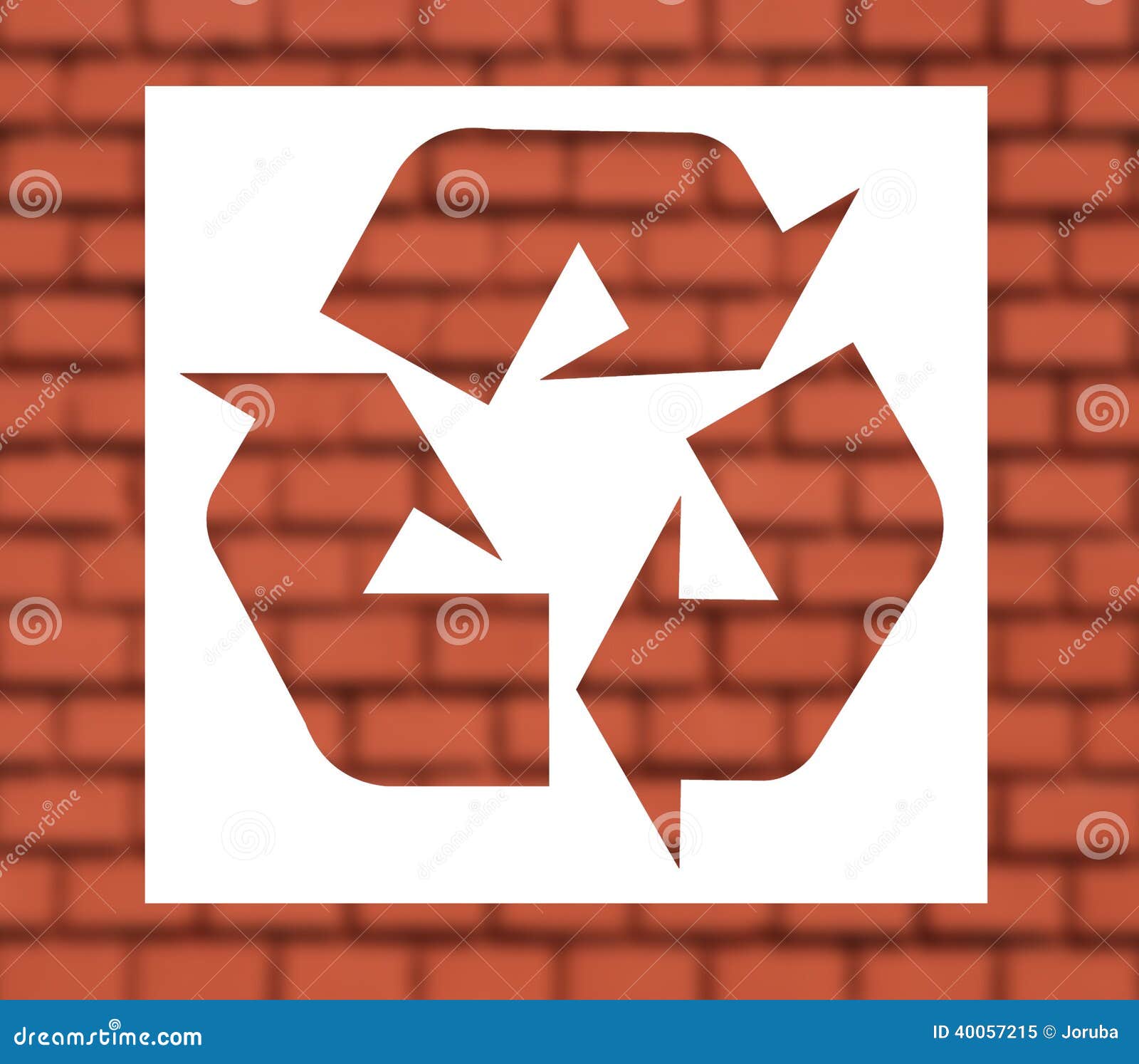 Recycling Sign with Red Brickwall Stock Image - Image of recycling ...