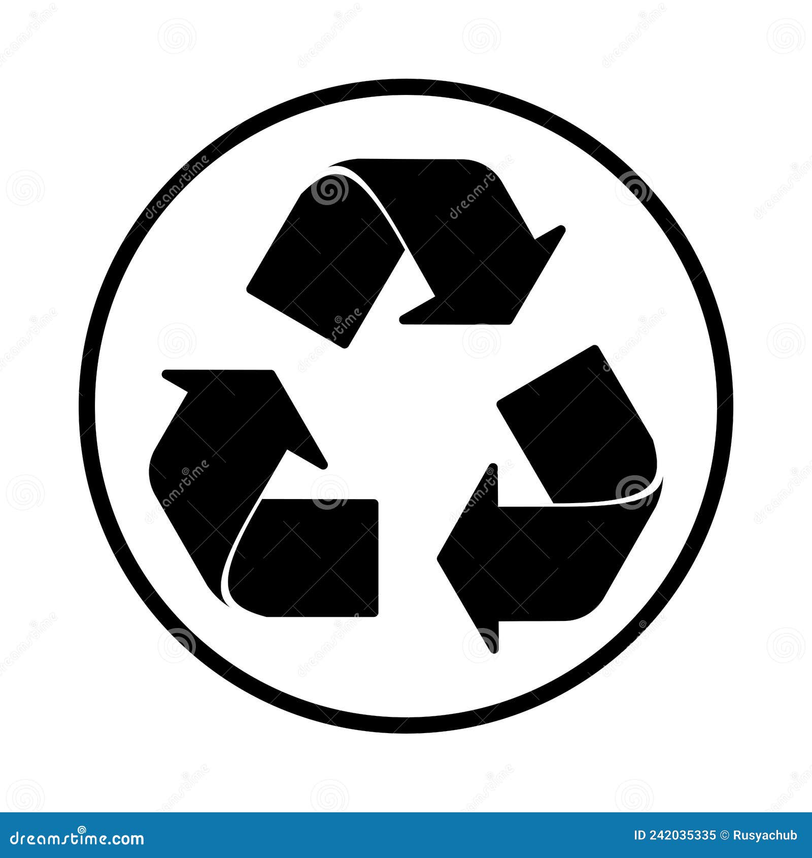 Recycling Sign on a White Background. Black Arrows Move in a Circle and ...