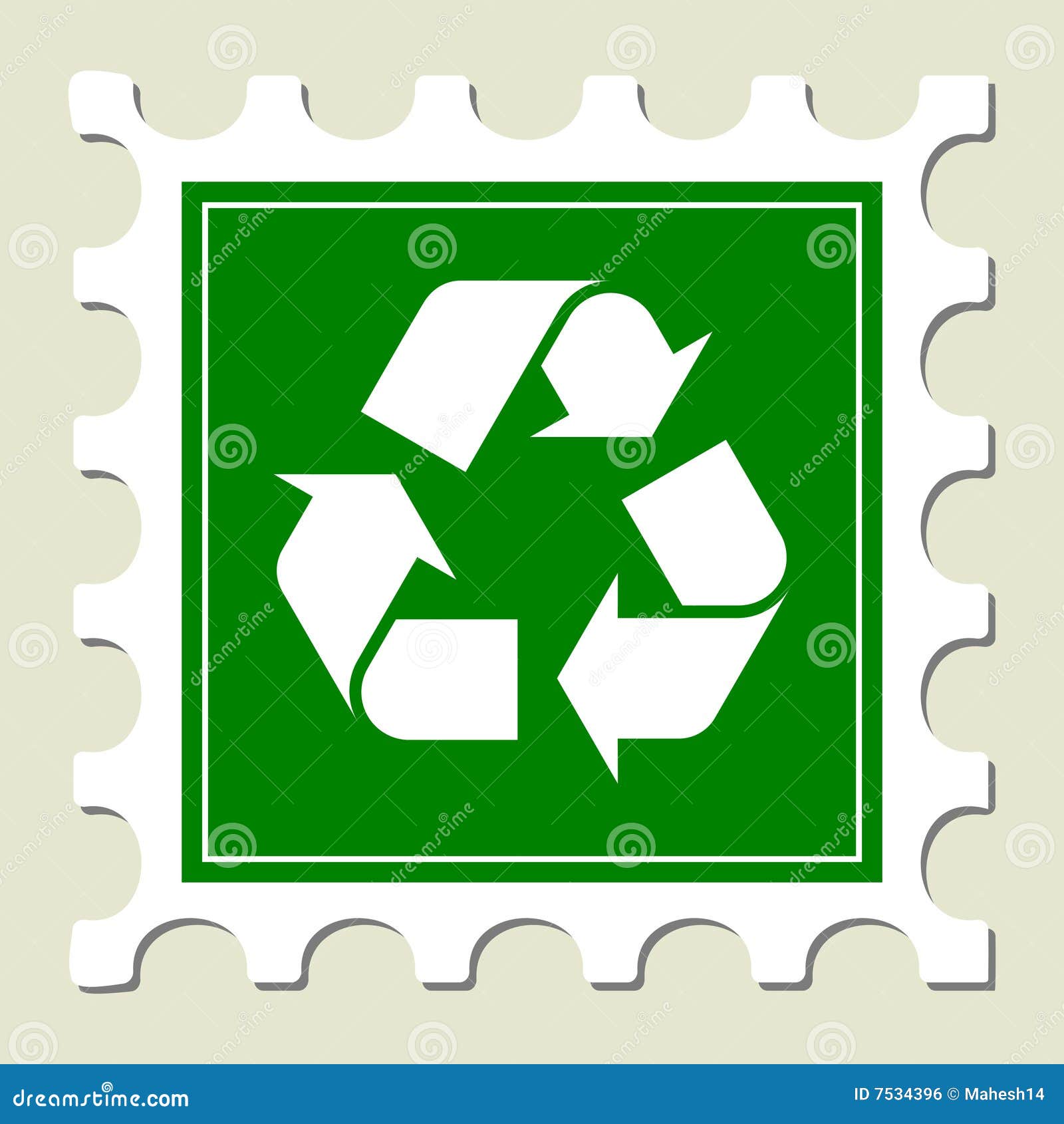 Recycling Sign Stamp stock vector. Illustration of energy - 7534396