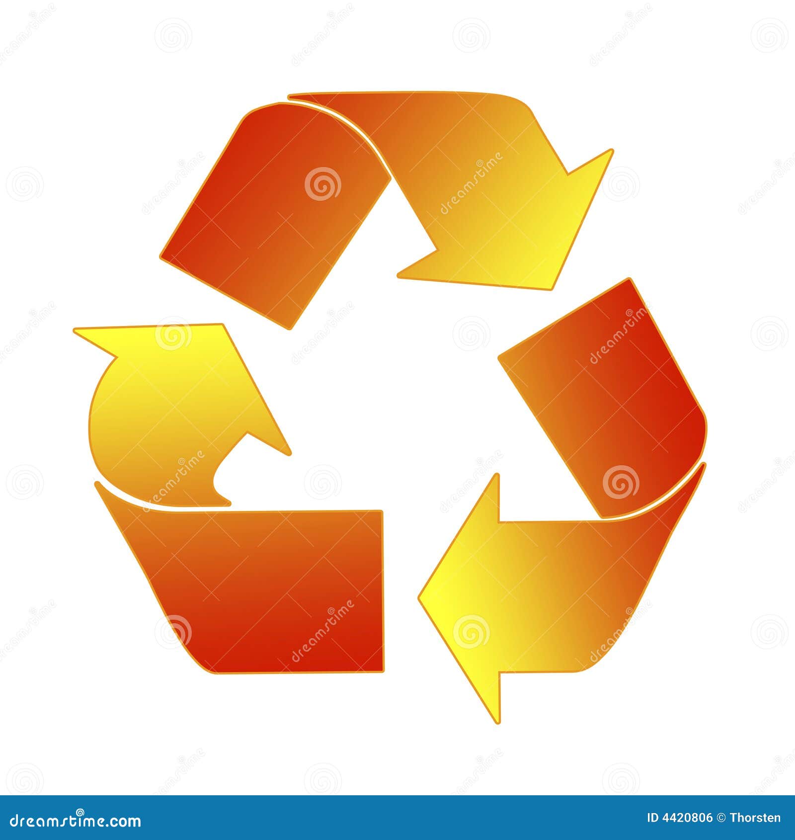Recycling Sign in Yellow and Red Stock Illustration - Illustration of ...