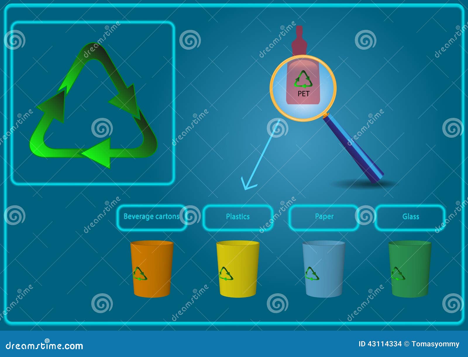 Infographic Recycling Template. Icons In Different Colors. Include ...