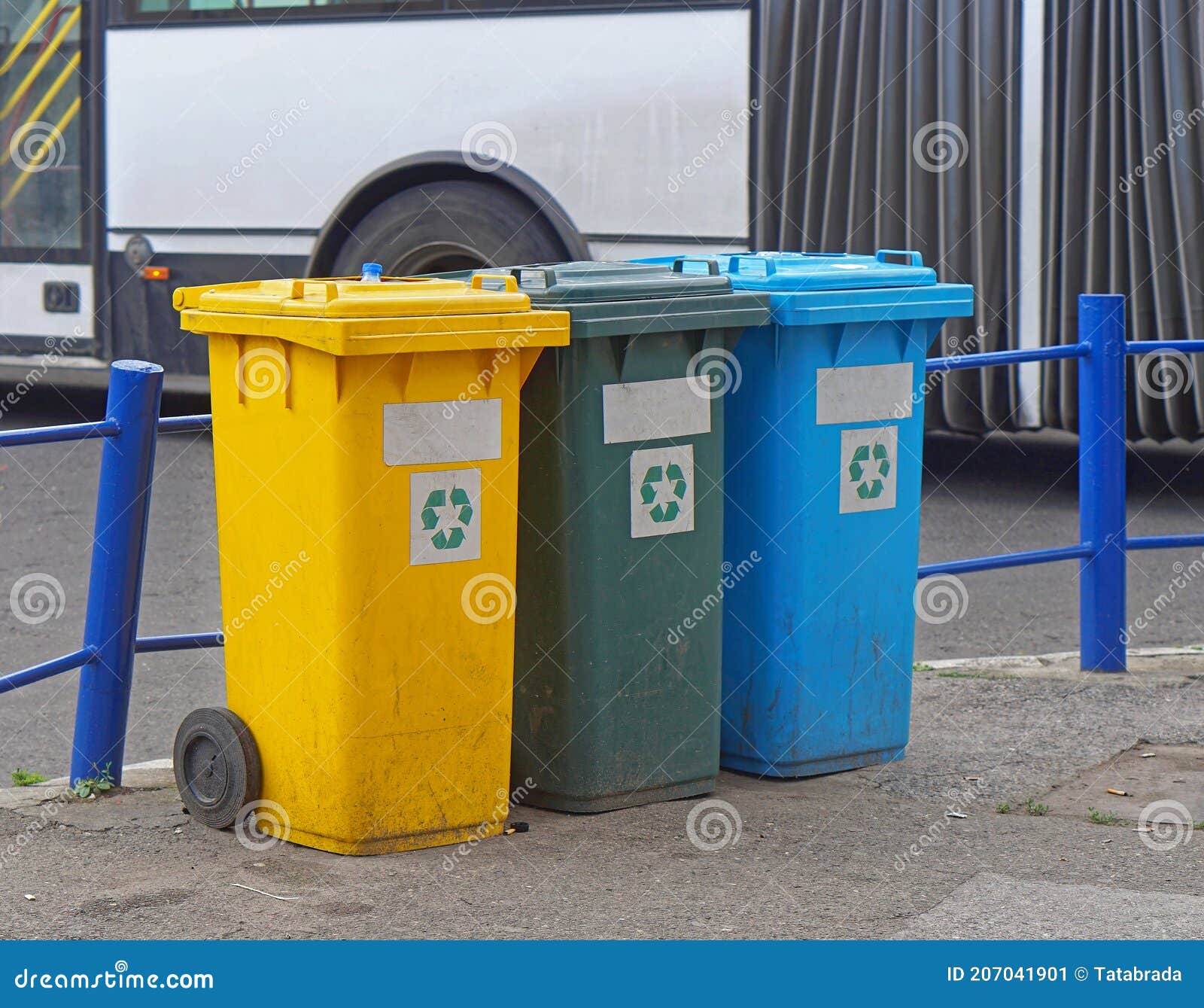 Recycling sorting bins stock image. Image of plastic - 207041901