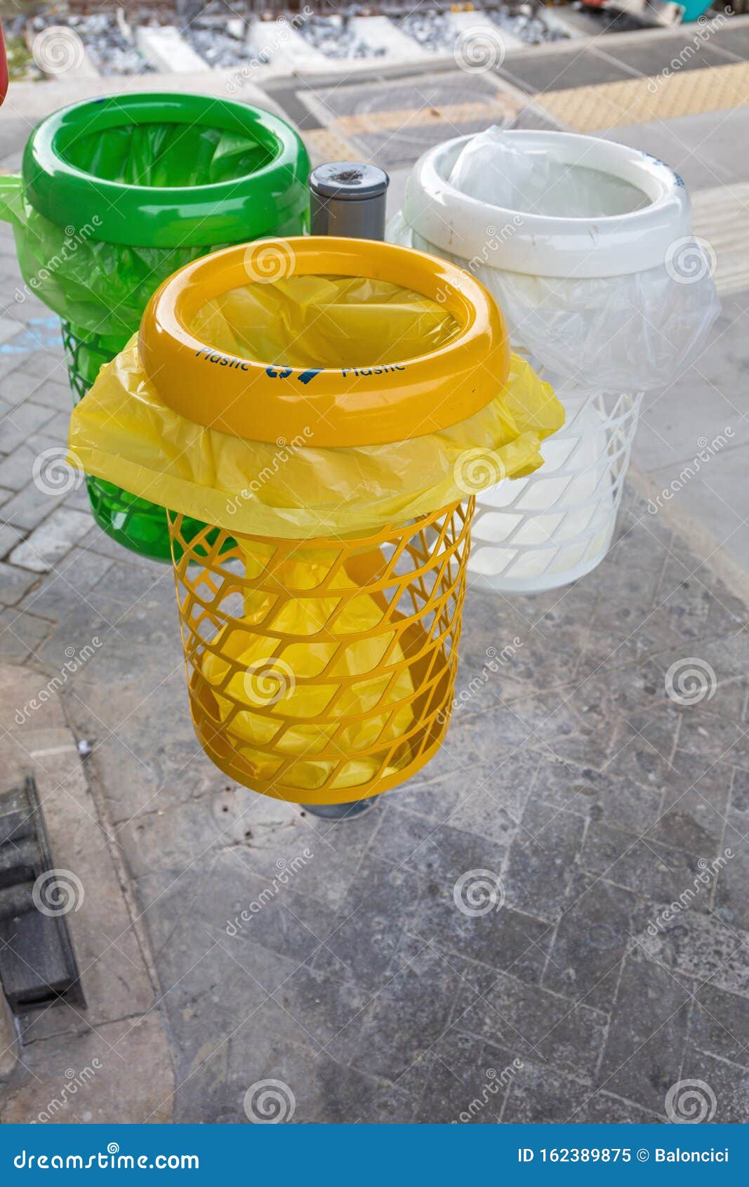 Recycling Sorting Bins stock image. Image of bags, trash - 162389875