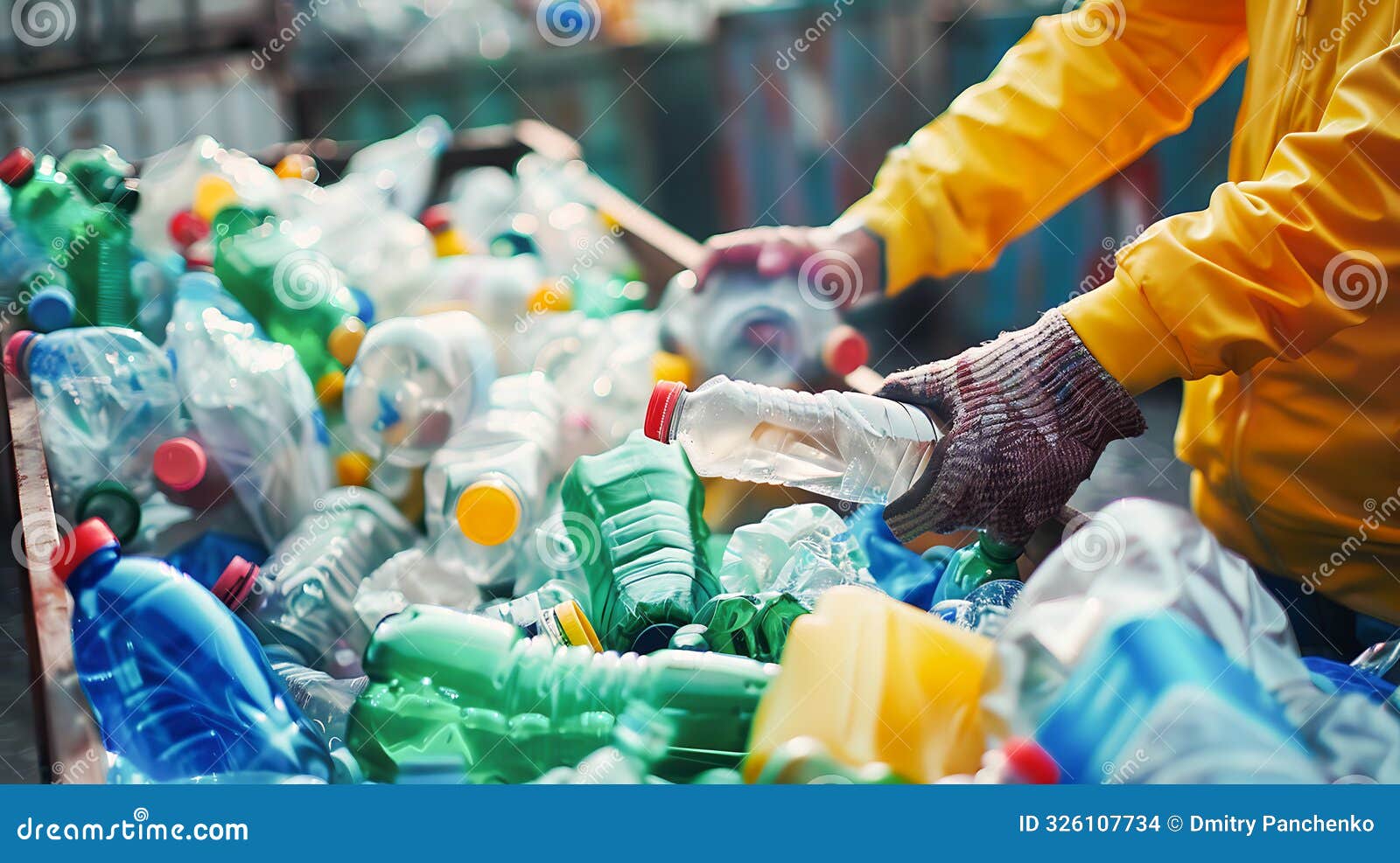 Recycling and Sorting Plastic Bottles Concept. Stock Illustration ...