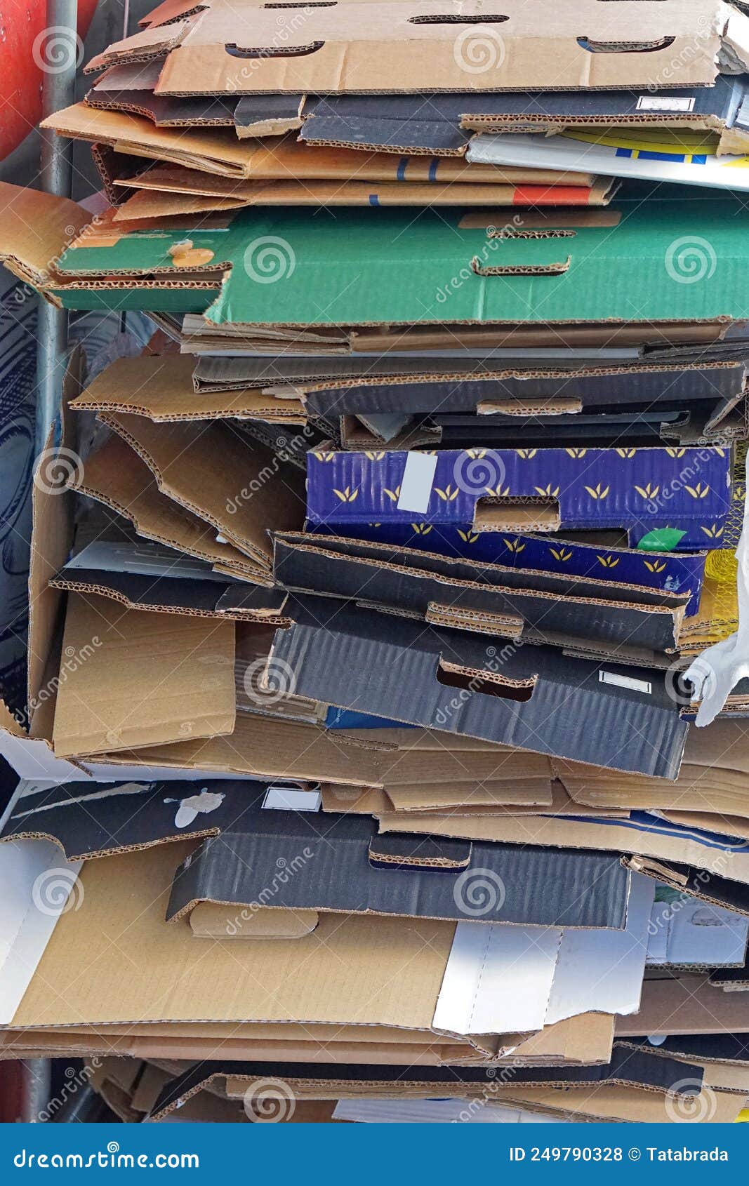 Recycling Stacked Cardboard Stock Photo - Image of container, stacked ...
