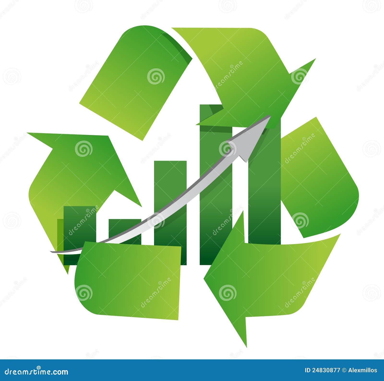 Recycling Symbol with a Bar Chart in Center Stock Illustration ...