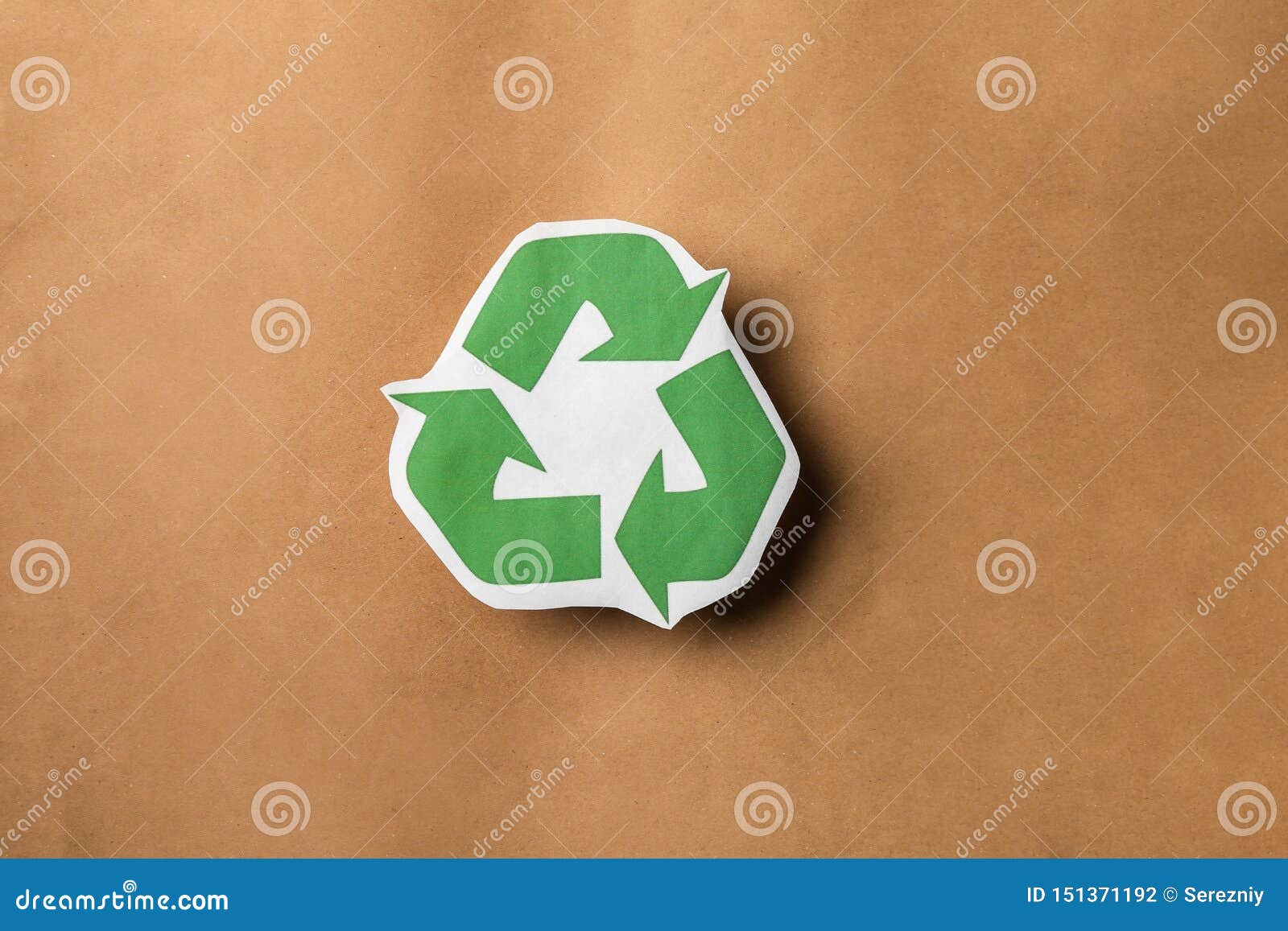 Recycling Symbol on Brown Paper Stock Photo - Image of resources ...