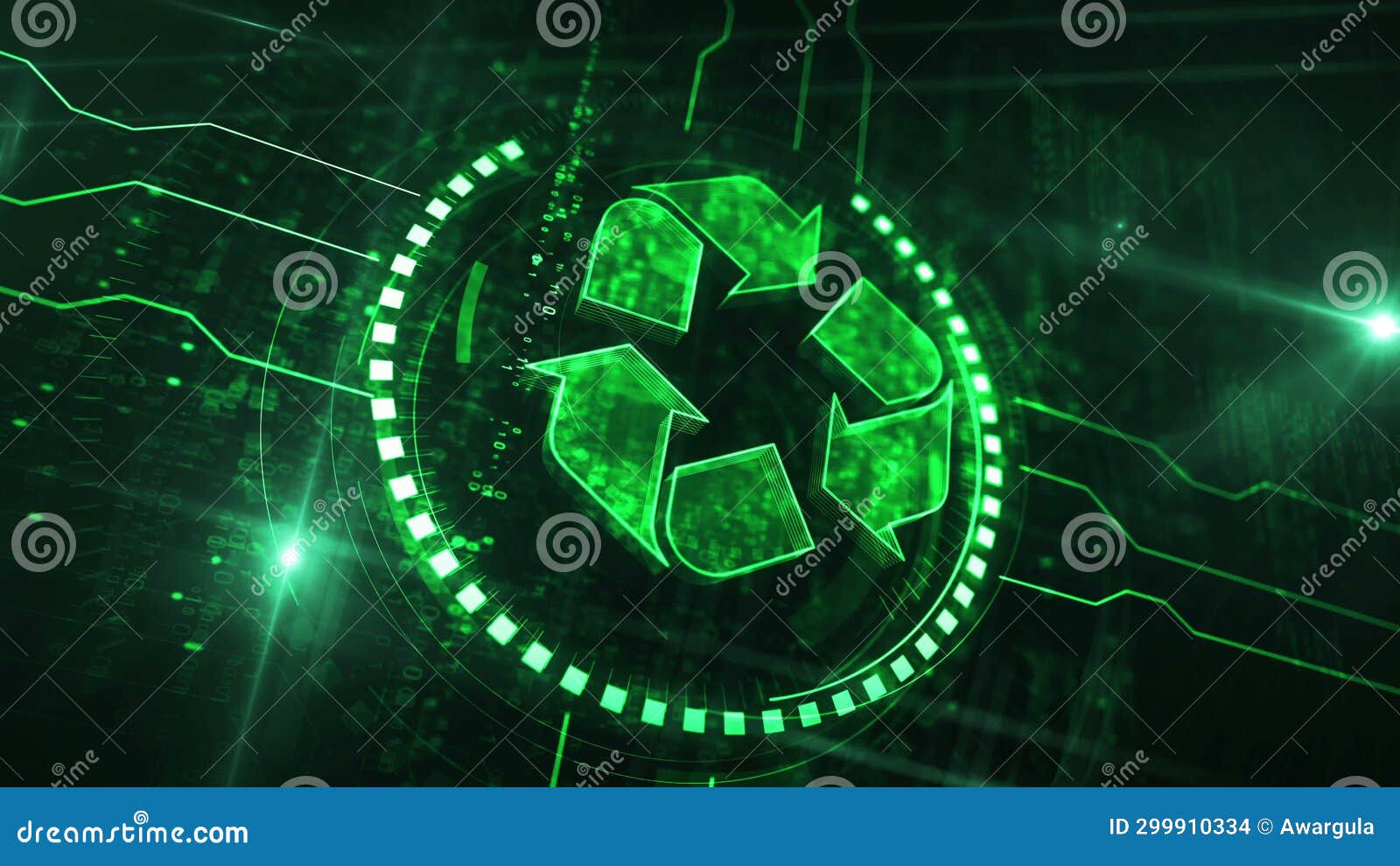 Recycling Symbol Digital Concept Vertical Loop Stock Footage - Video of ...