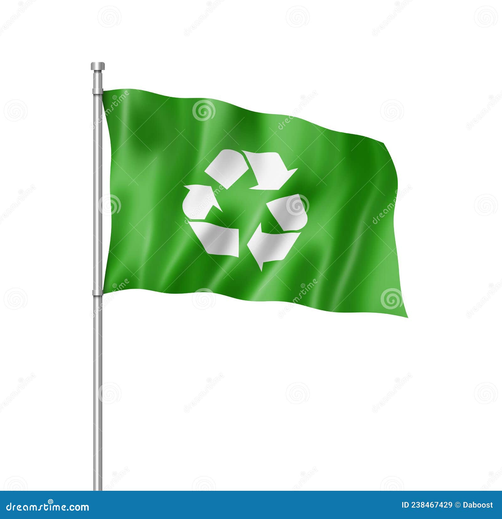 Recycling Symbol Flag Isolated on White Stock Illustration ...