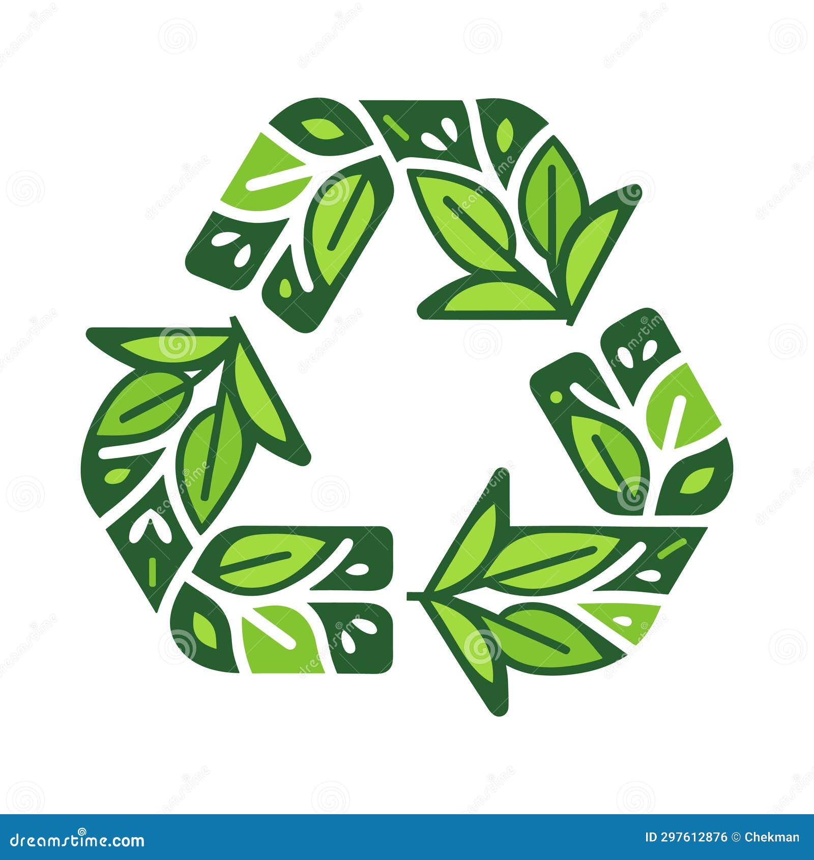 Recycling Symbol. Green Recycling Icon in Flat Design. Continuous ...