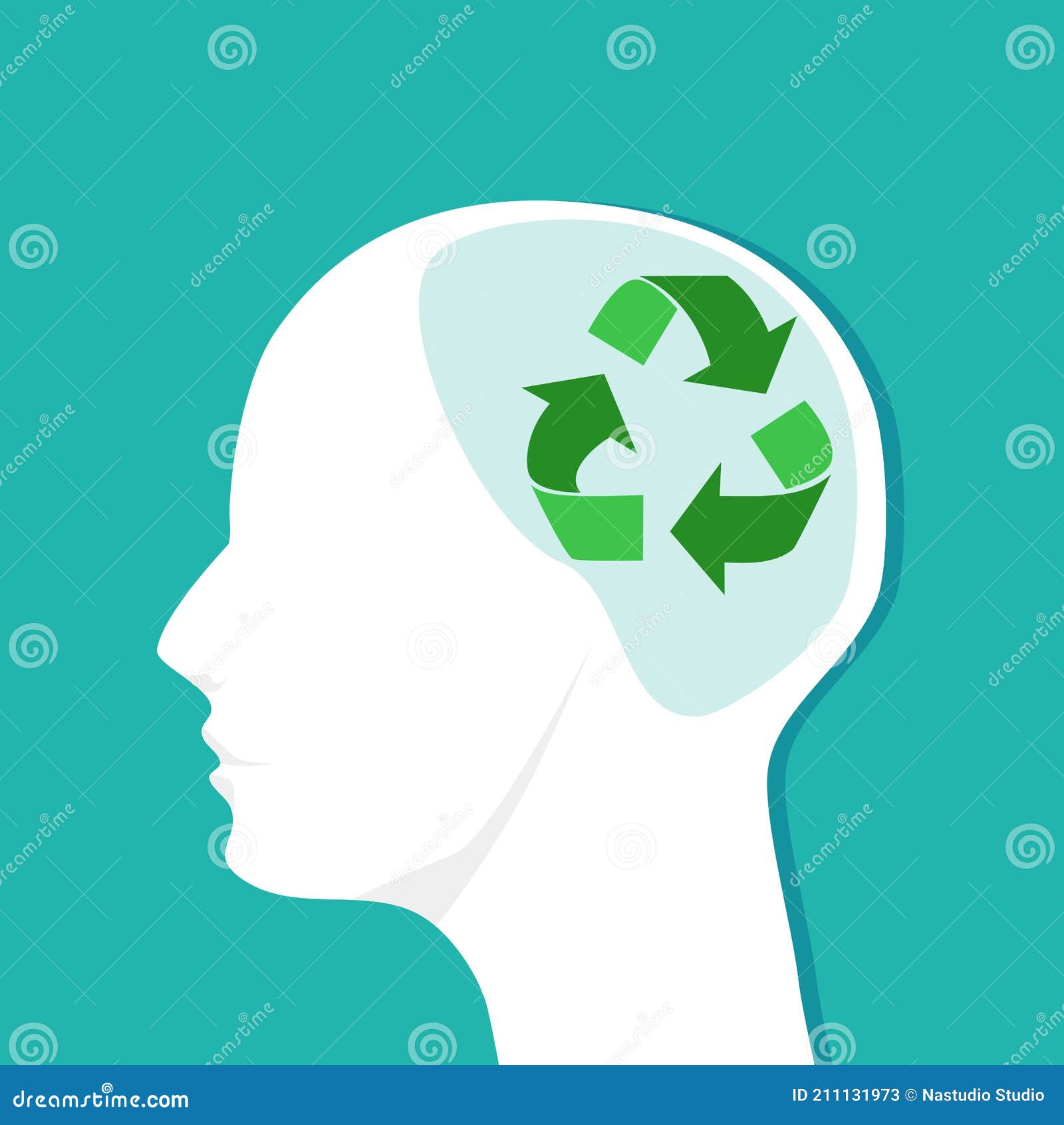 The Recycling Symbol is in the Head. Recycling Ideas Stock Illustration ...