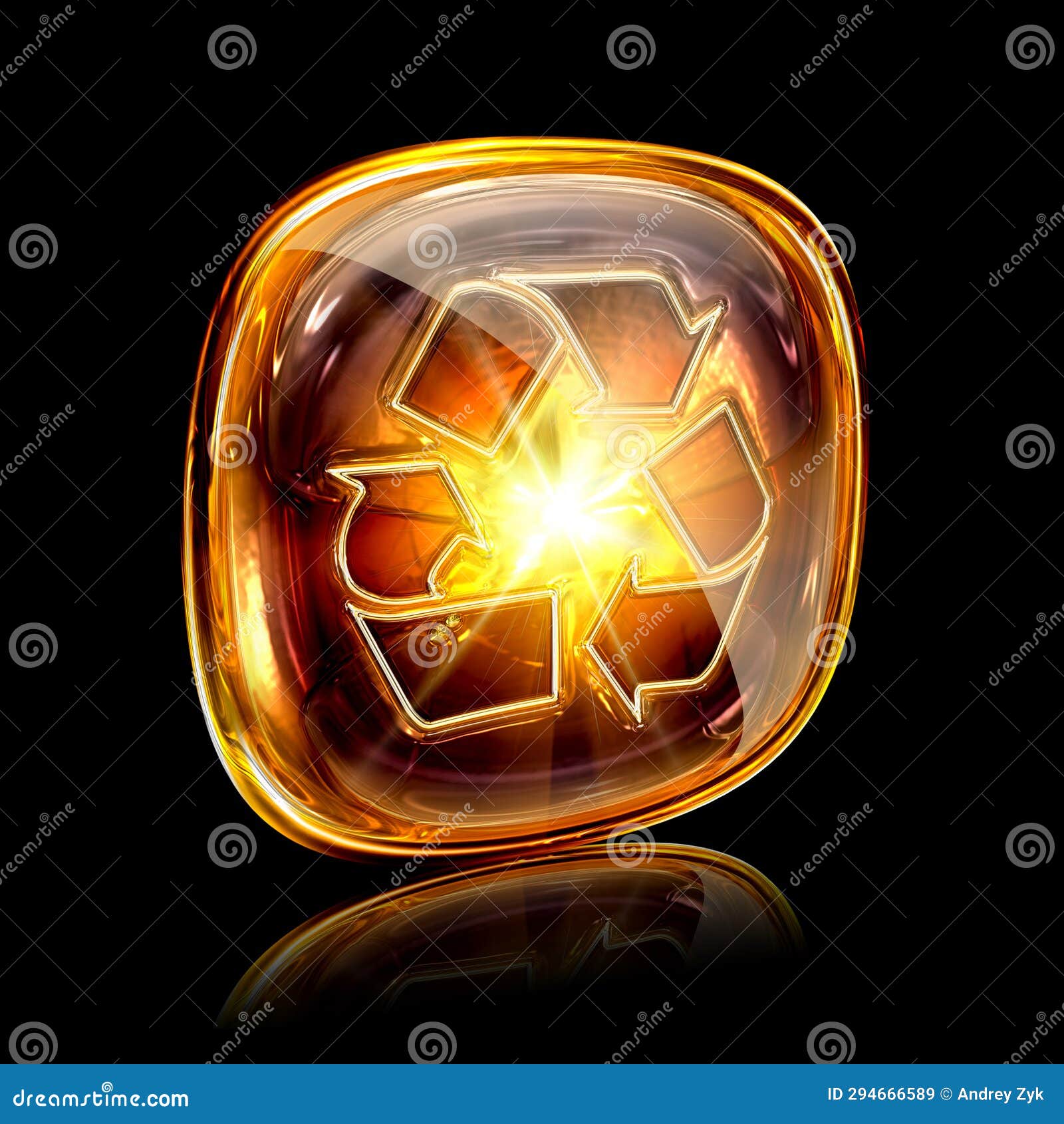 Recycling Symbol Icon Amber. Stock Image - Image of black, garbage ...