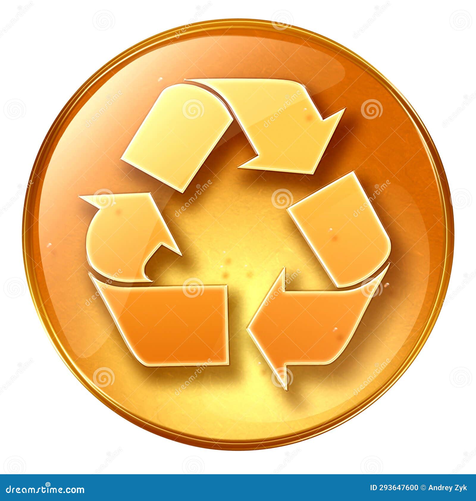 Recycling Symbol Icon Yellow Stock Illustration - Illustration of peace ...