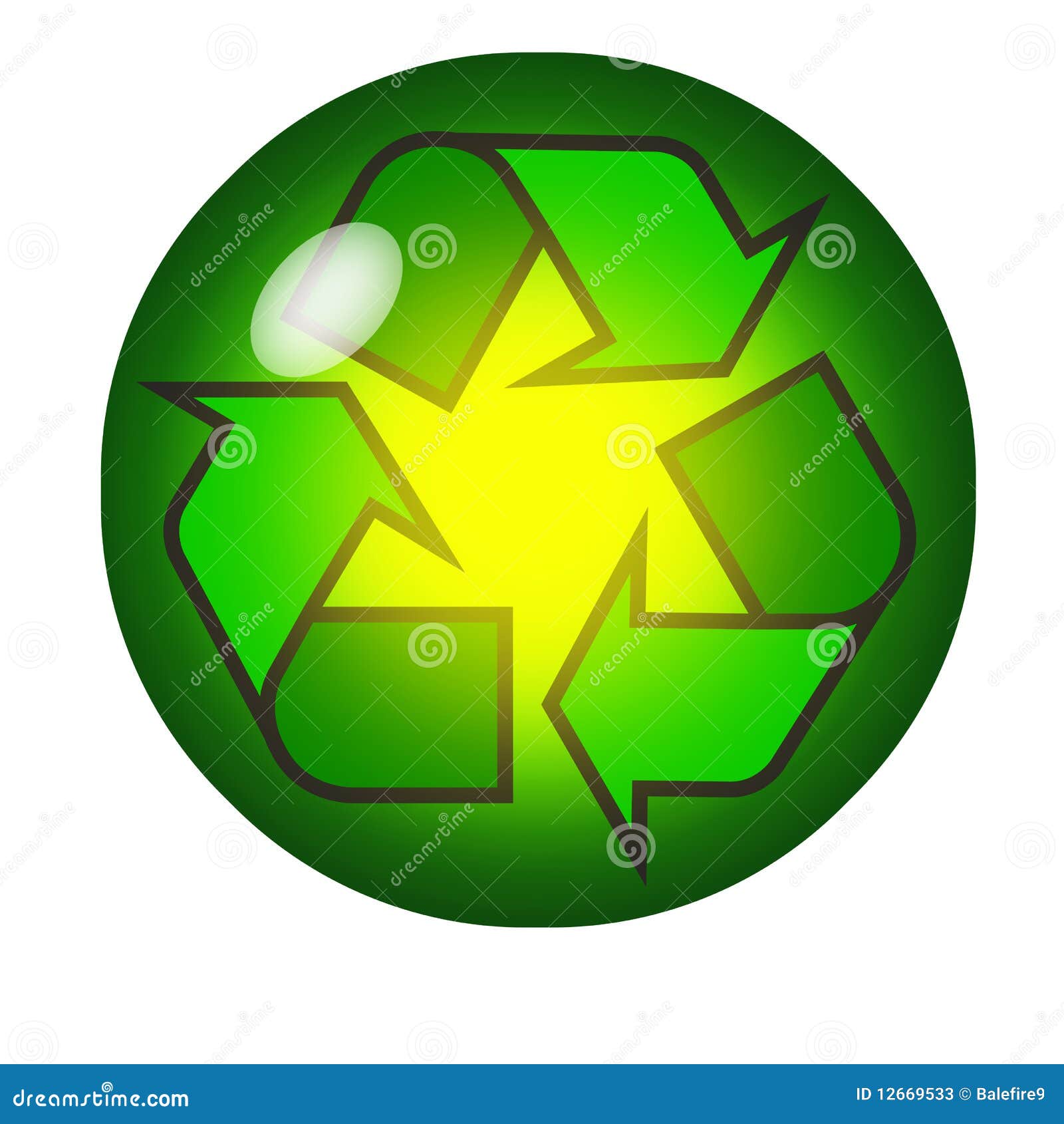 Recycling Symbol Inside a Crystal Ball Stock Illustration ...