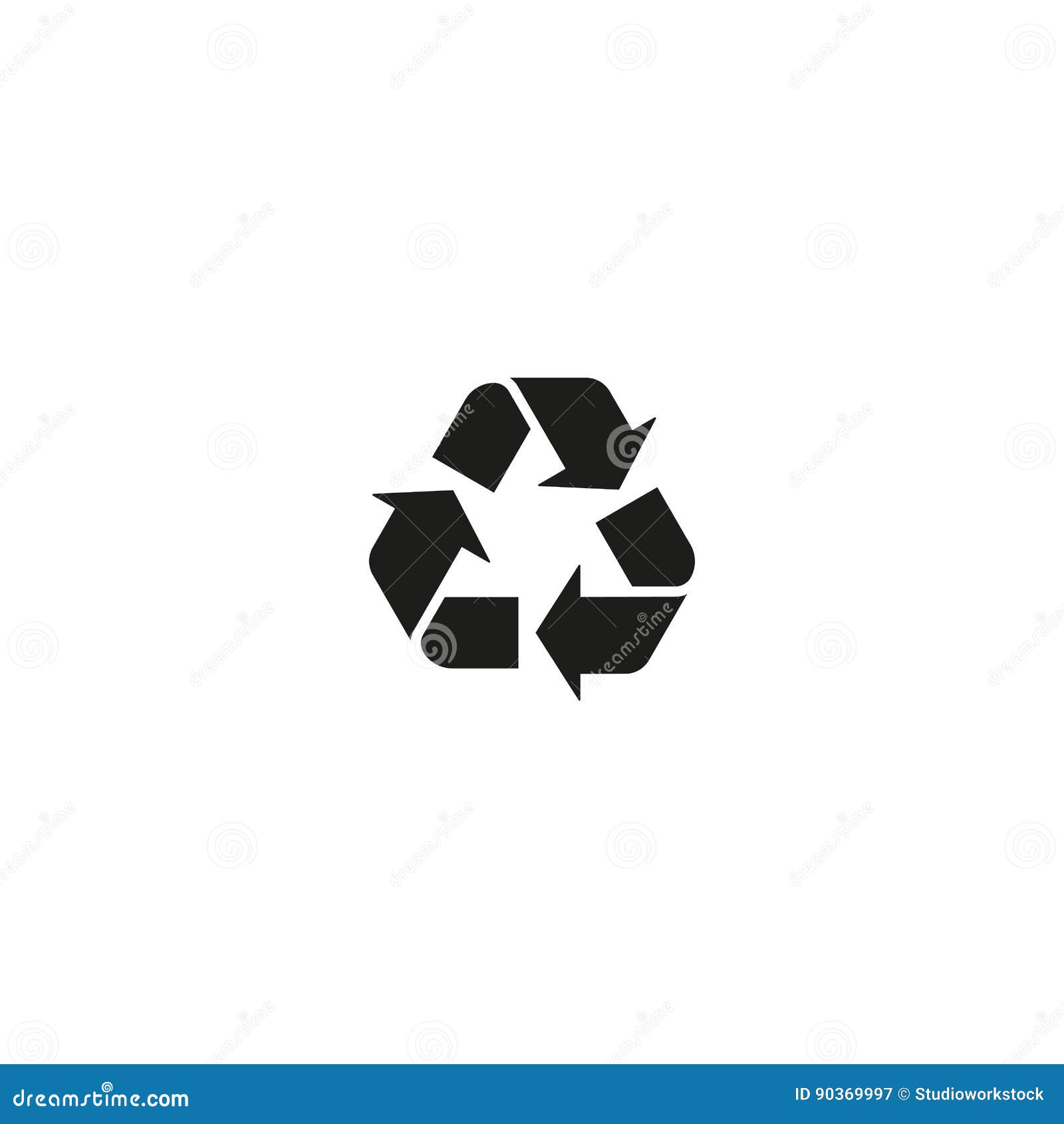 Recycling Symbol Isolated on White Background Stock Vector ...