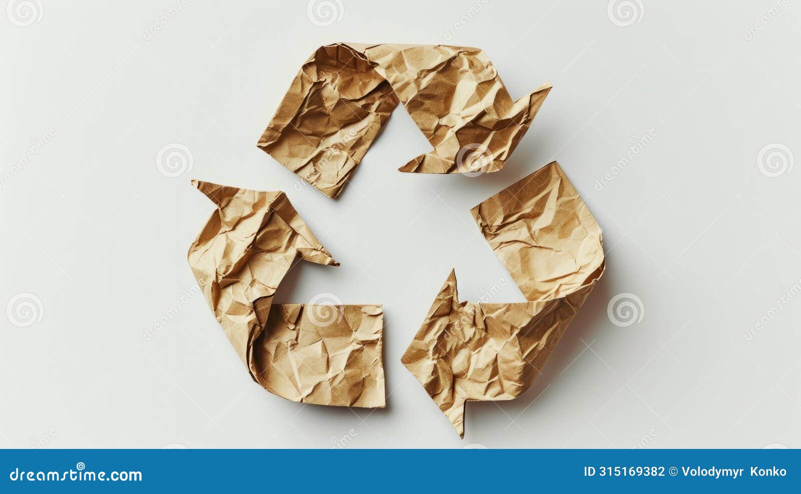 Recycling Symbol Made with Brown Paper Stock Photo - Image of concept ...