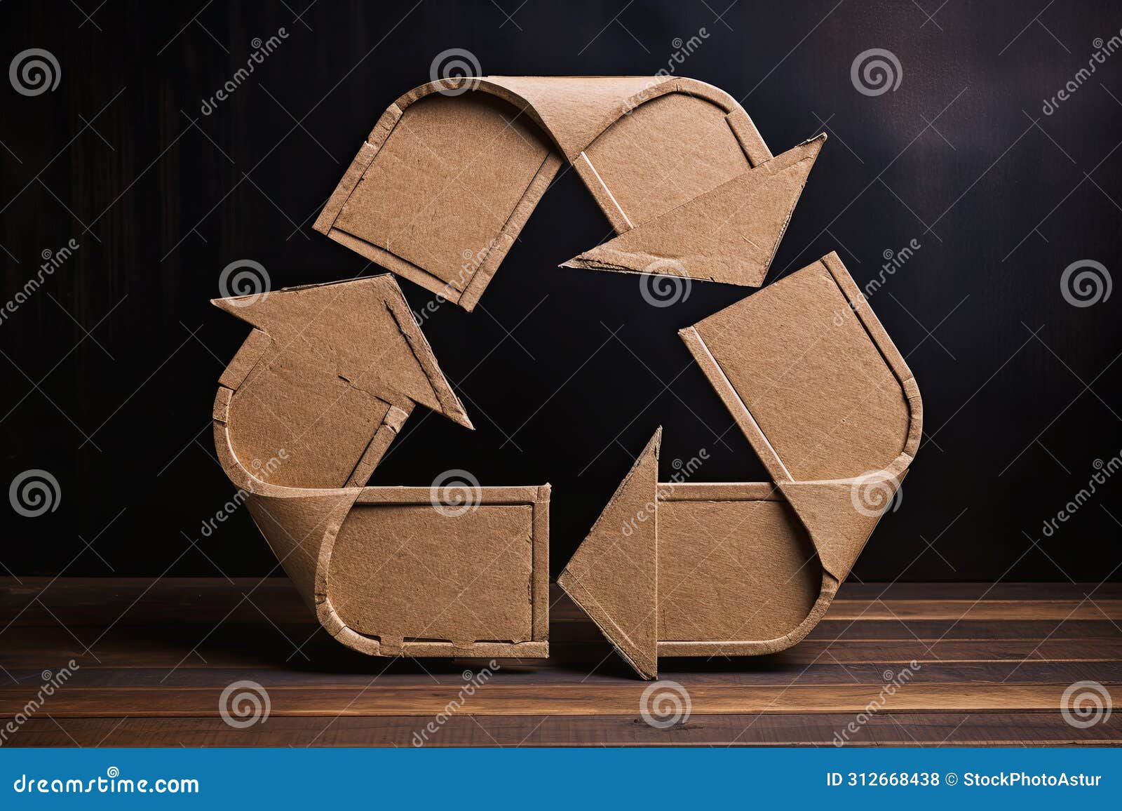 Recycling Symbol Made of Cardboard Stock Illustration - Illustration of ...