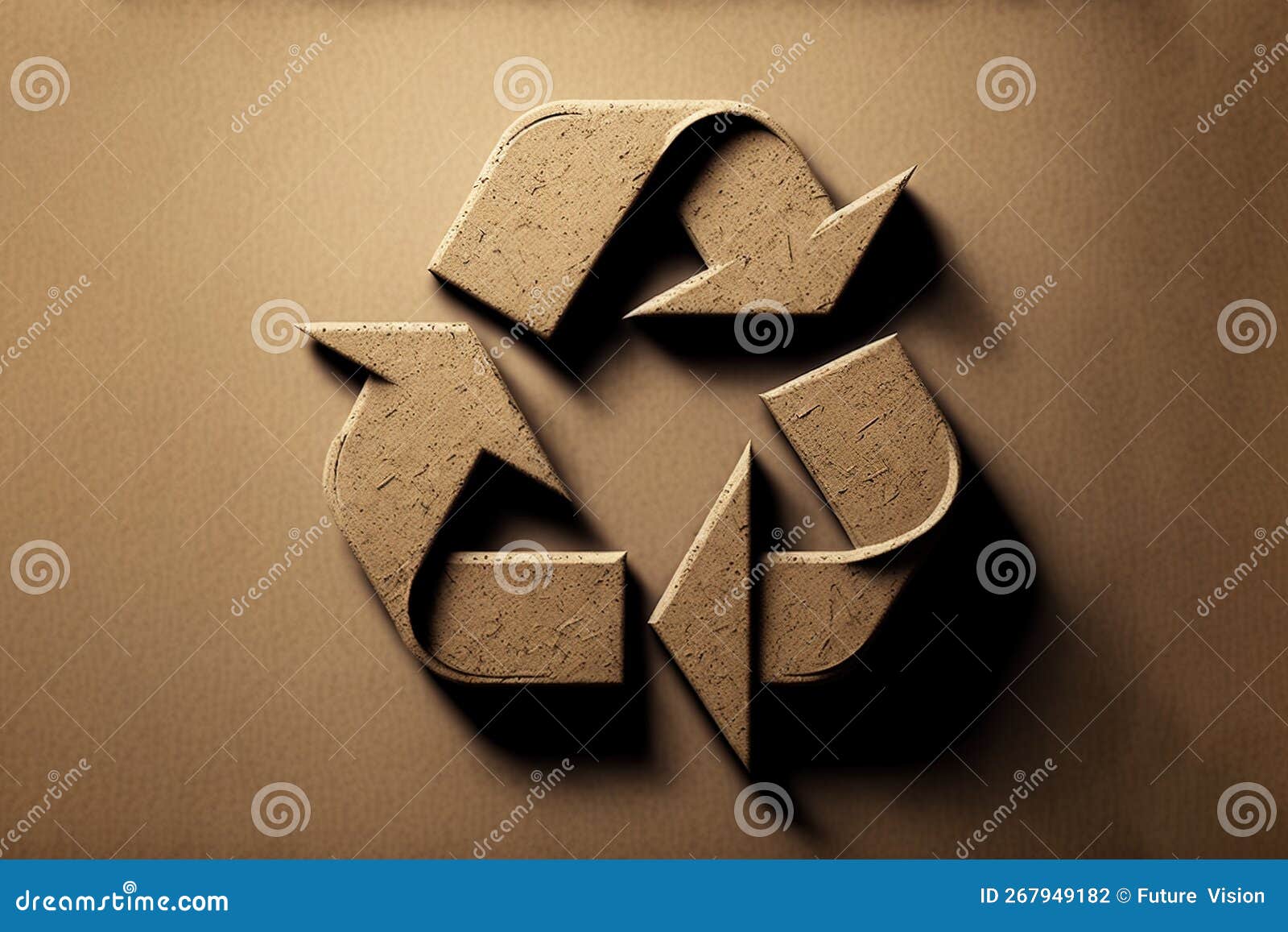 Recycling Symbol Made of Cork Material on Beige Background, Created ...