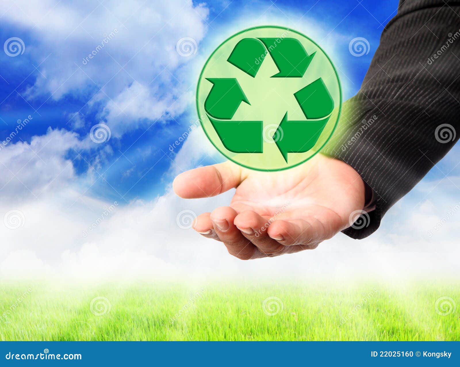 Recycling Symbol on a Man S Hand. Stock Photo - Image of graphic ...