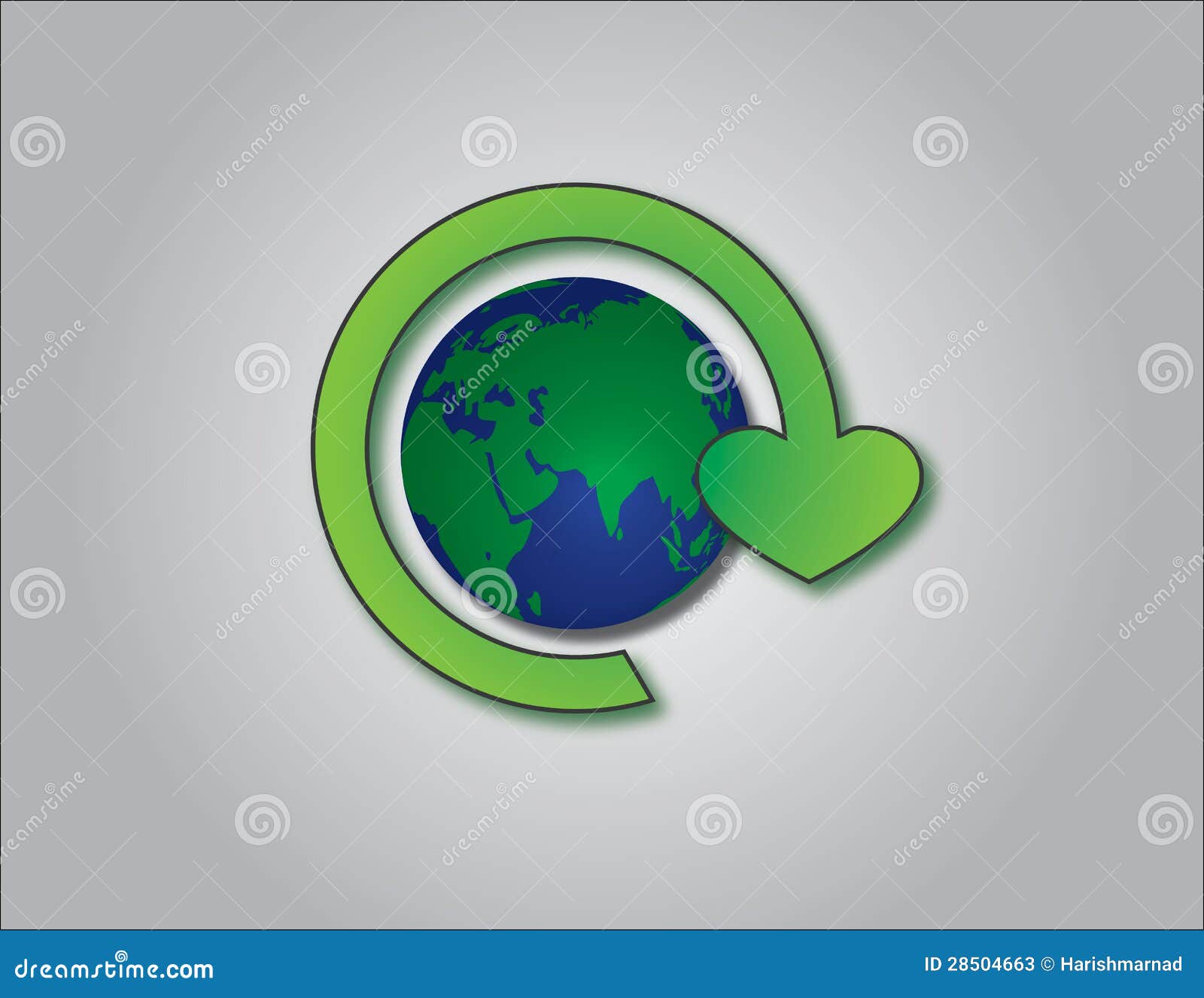 Recycling Symbol with Planet Earth Logo in the Cen Stock Vector ...