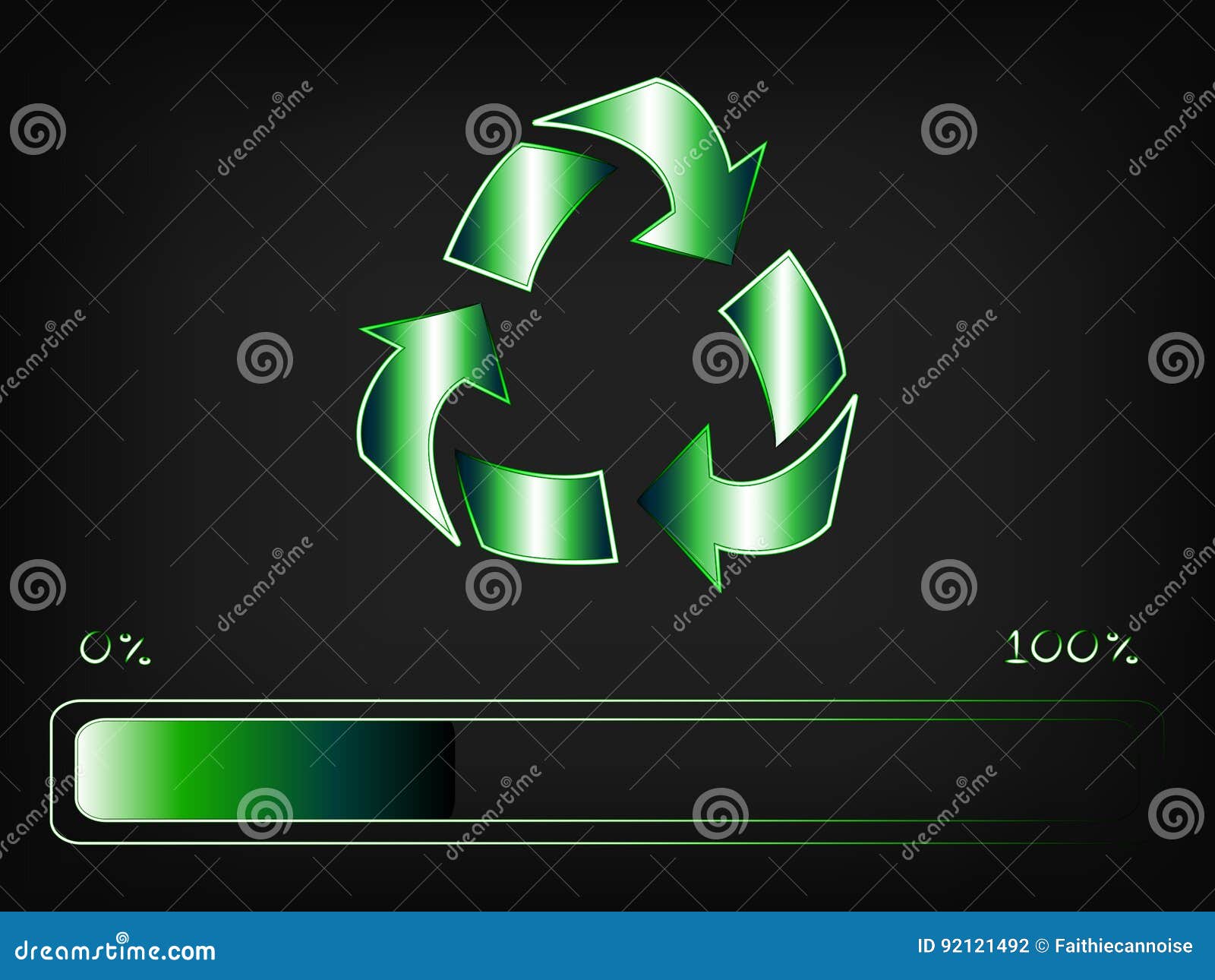Recycling Symbol with Progress Bar Loading Stock Vector - Illustration ...