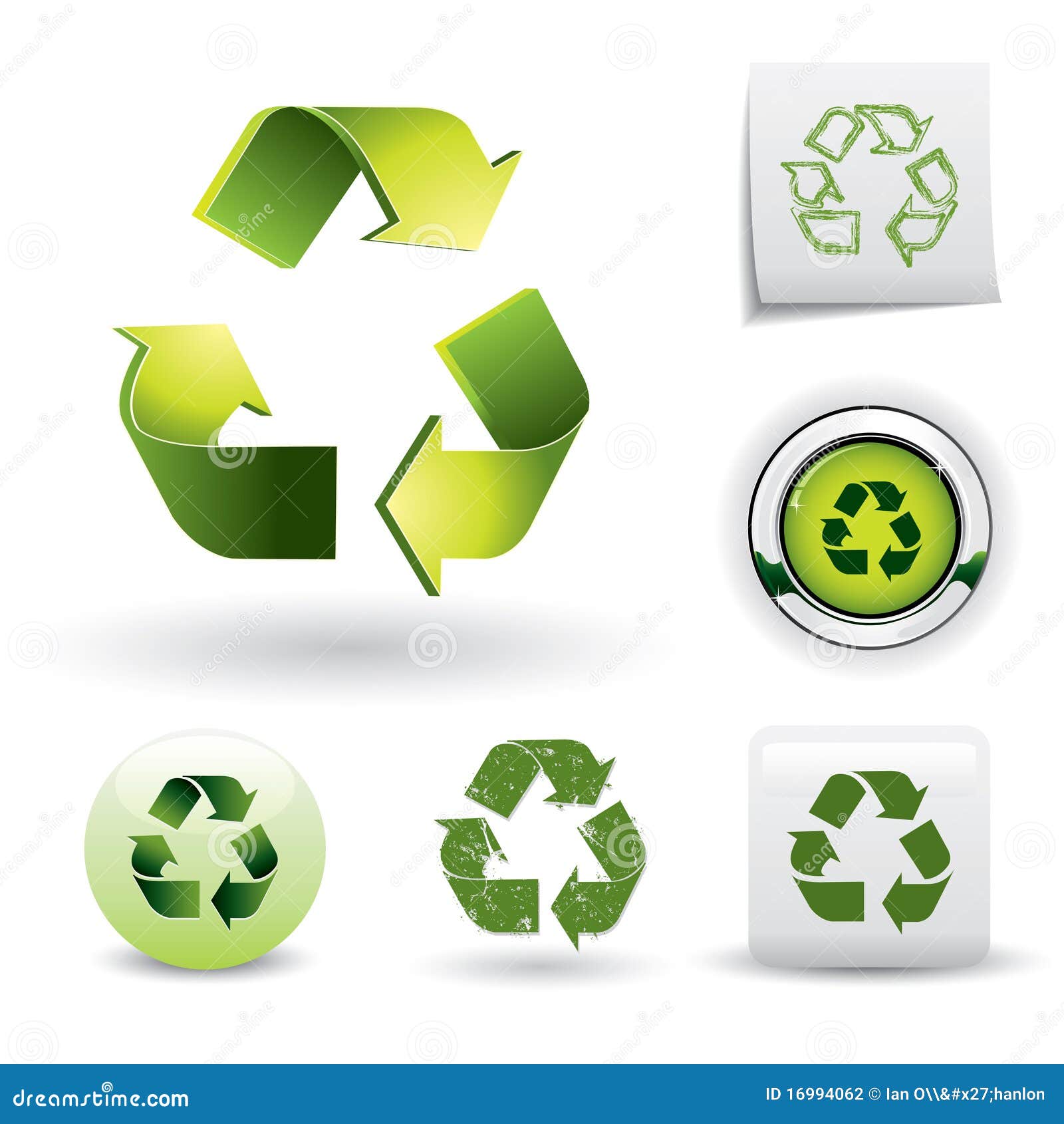 Recycling symbol set stock vector. Illustration of recycling - 16994062