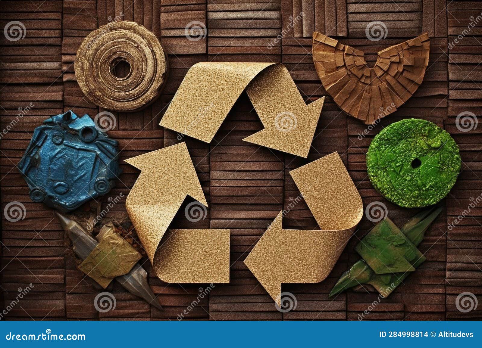 Recycling Symbol on Various Materials Stock Illustration - Illustration ...