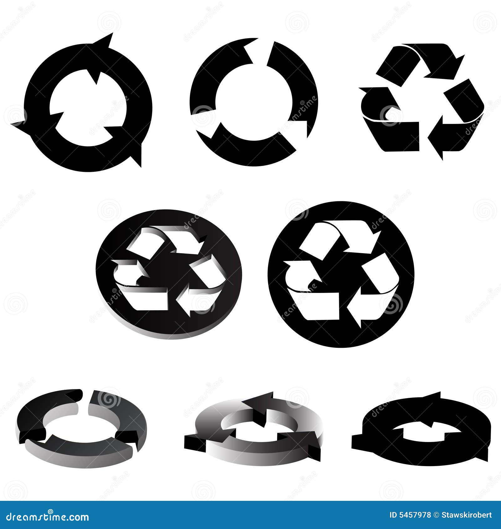 Recycling symbols stock vector. Illustration of vector - 5457978