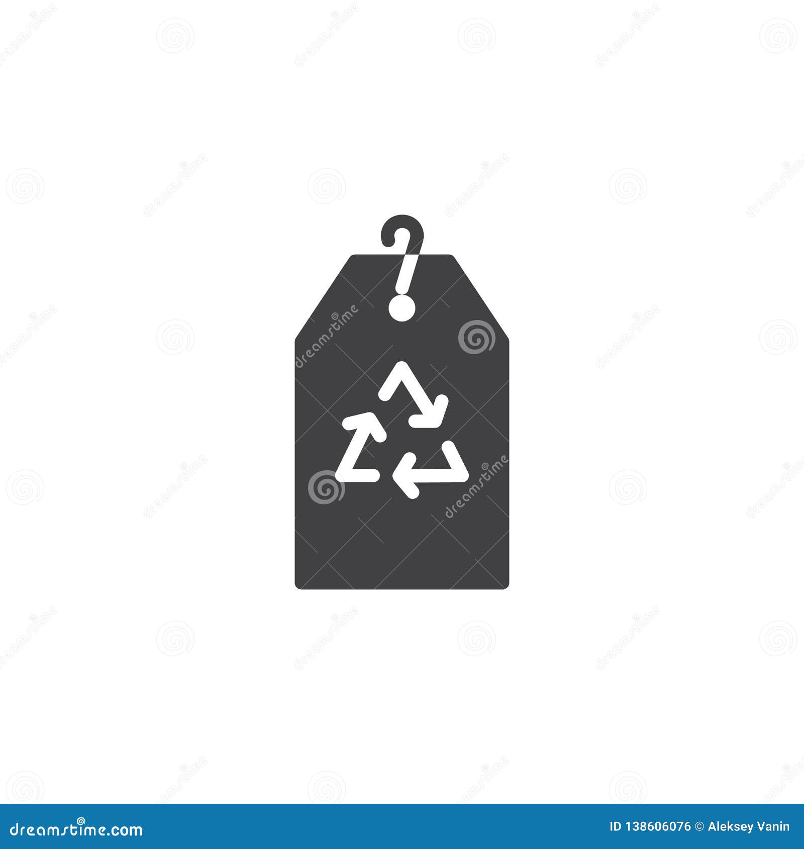 Recycling tag vector icon stock vector. Illustration of label - 138606076