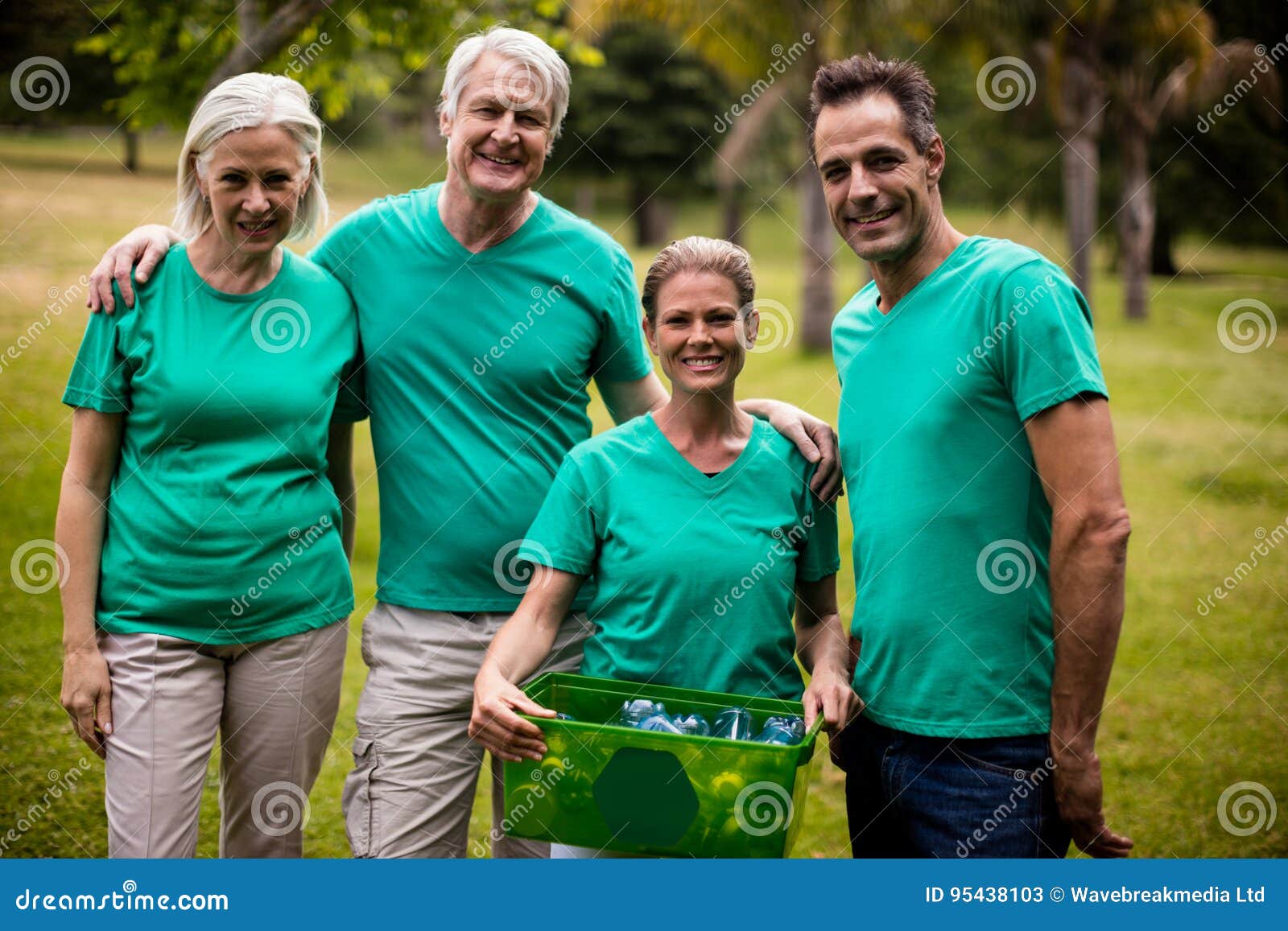 Recycling Team Members Standing in Park Stock Image - Image of ecology ...
