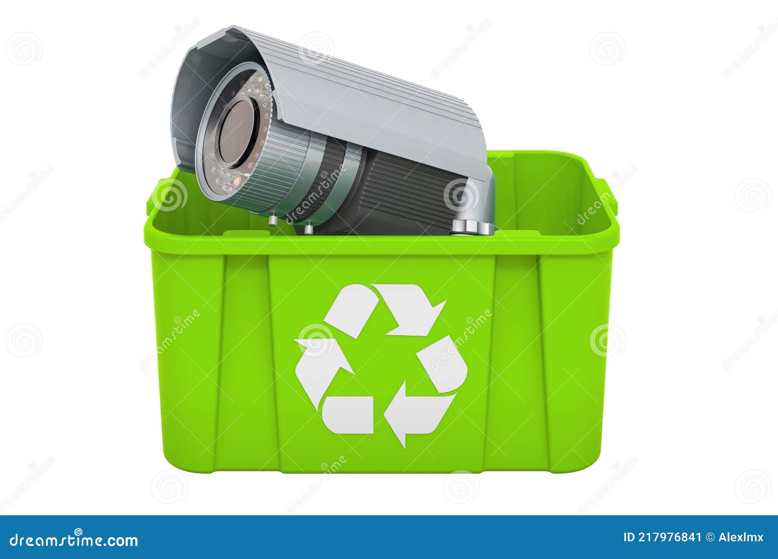 Recycling Trashcan With Tires Of Car, 3D Rendering Stock Photo ...