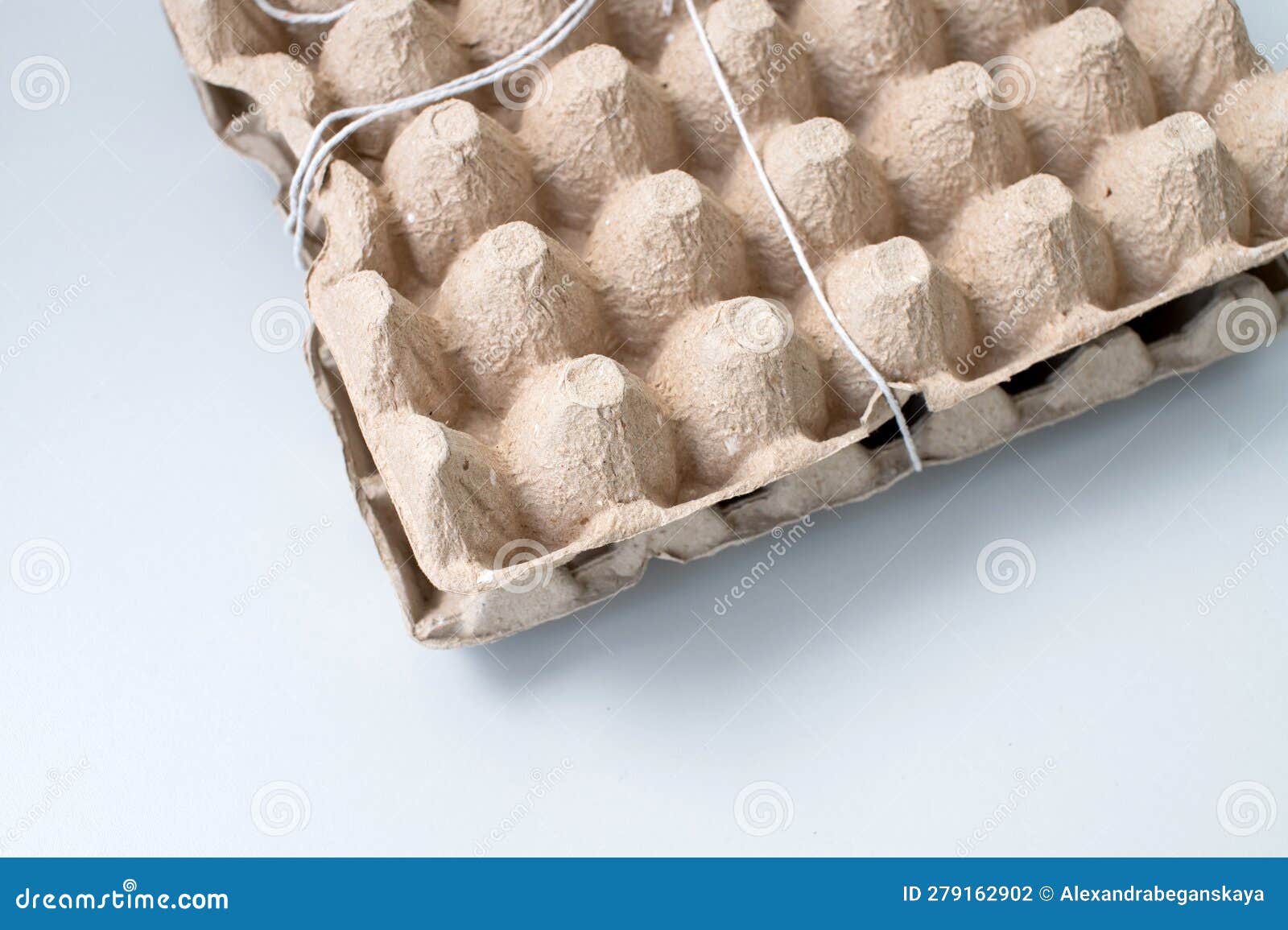 Recycling Tray for Chicken Eggs with Empty Cells Tied with a Thread ...