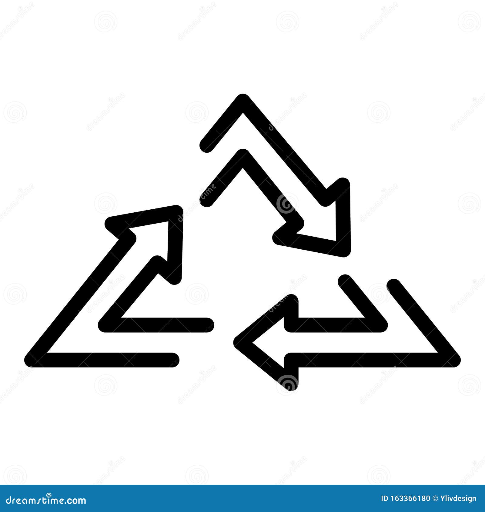 Recycling Triangle Icon, Outline Style Stock Vector - Illustration of ...