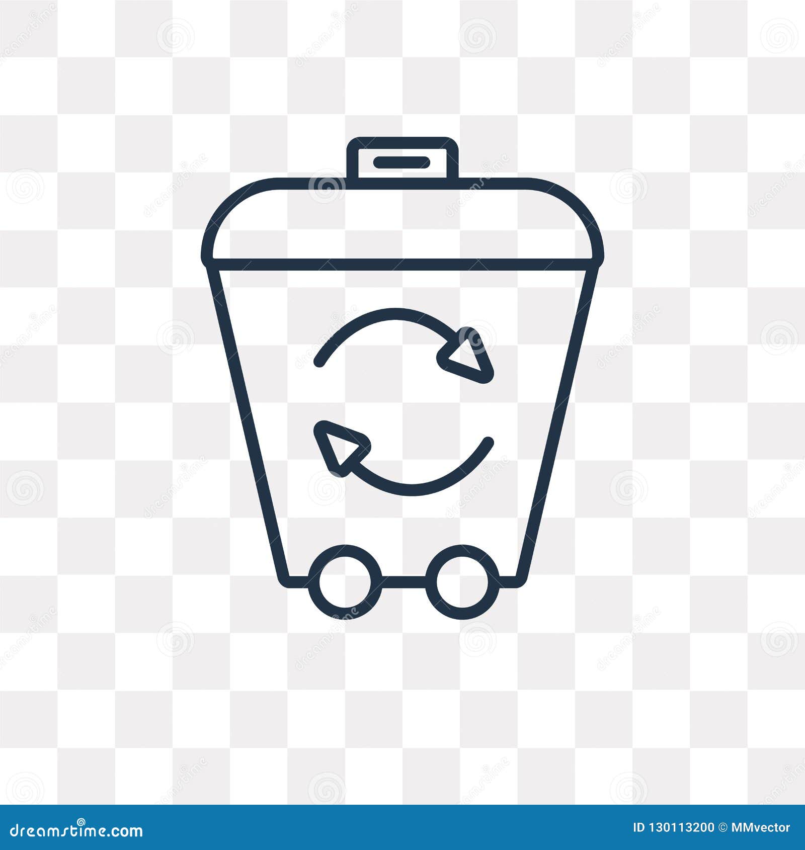 Recycling Vector Icon Isolated on Transparent Background, Linear Stock ...