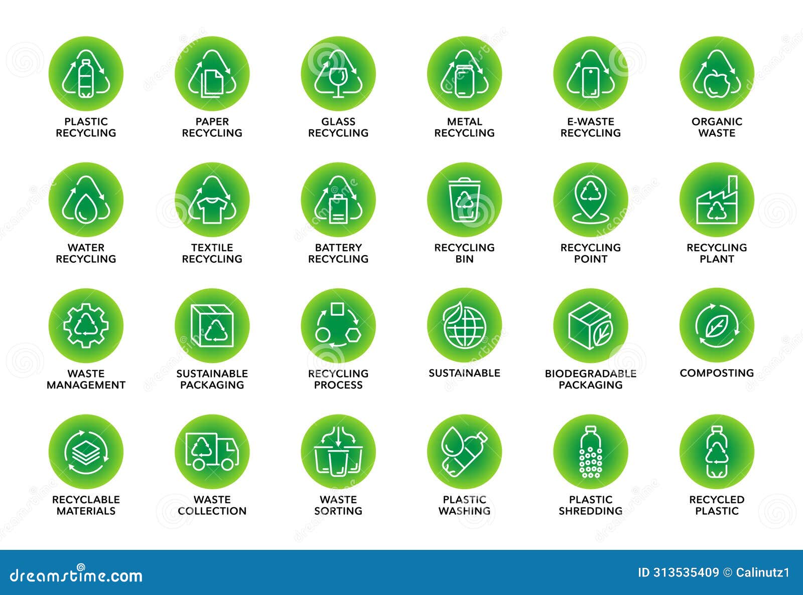 Recycling Vector Icon Logo Badge Collection Stock Vector - Illustration ...