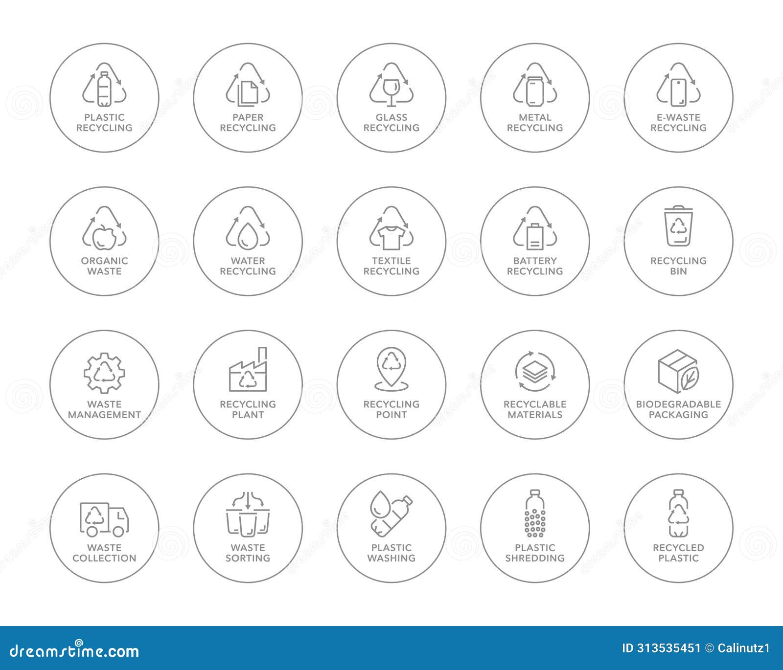 Recycling Vector Icon Logo Badge Collection Stock Vector - Illustration ...