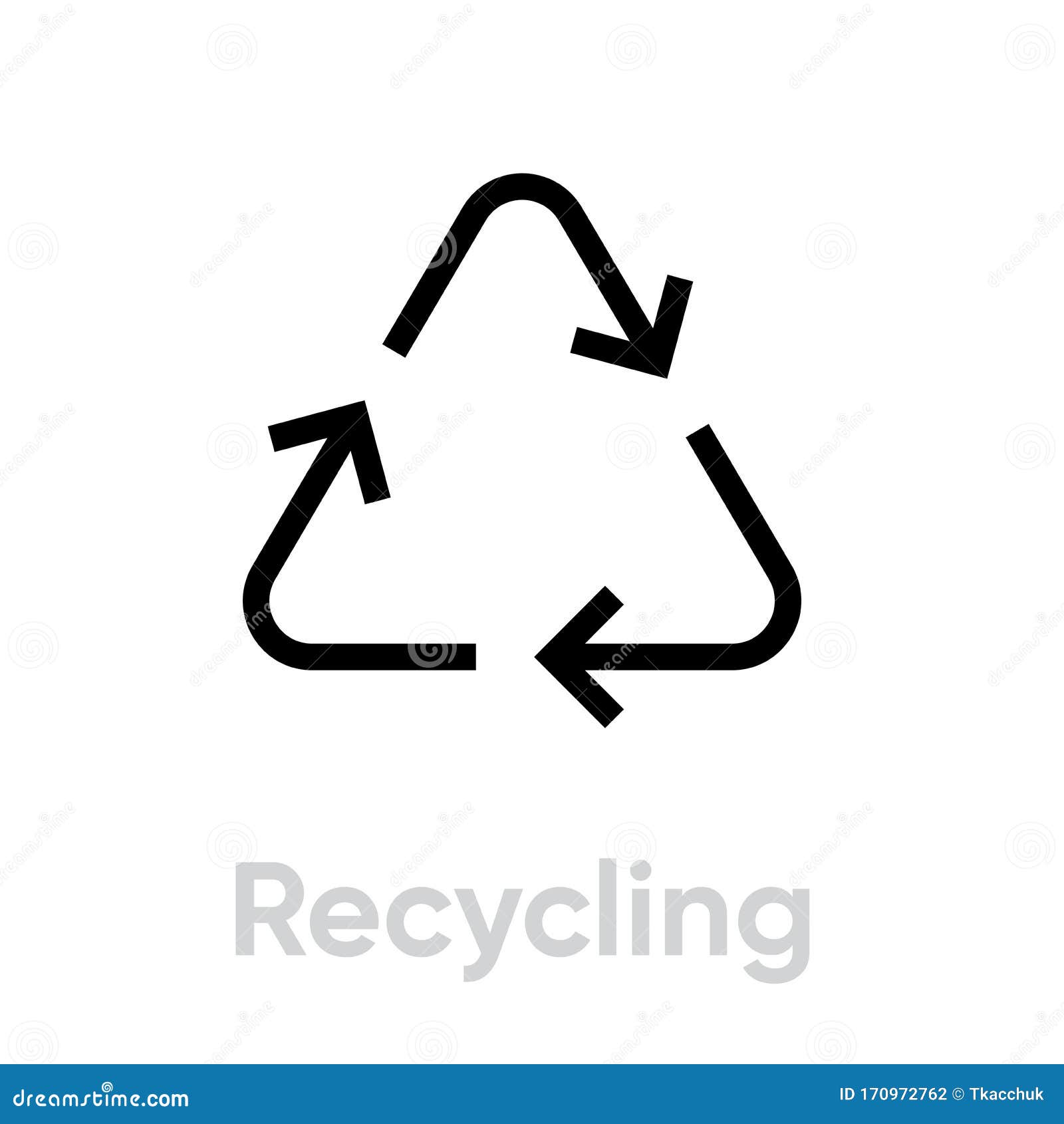The Three Chasing Arrows Of The Universal Recycling Symbol. Flat Vector ...