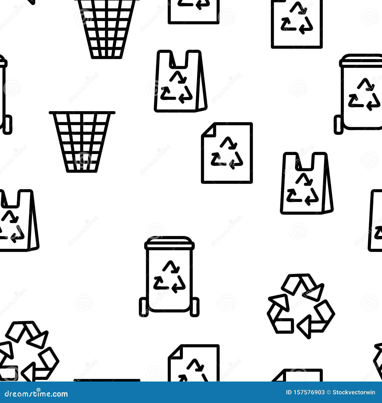 Recycling Vector Seamless Pattern Stock Vector - Illustration of ...