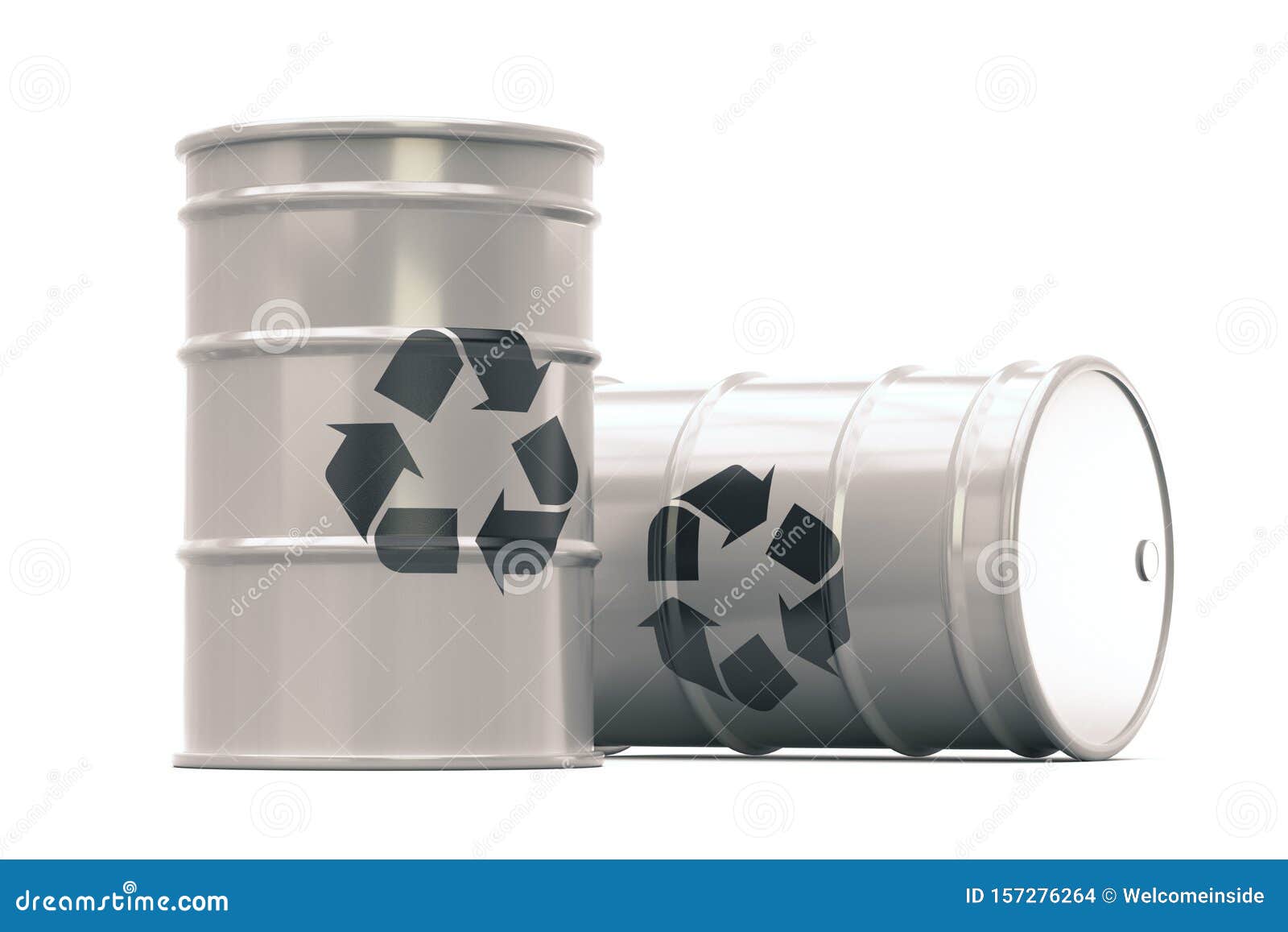 Recycling Waste Barrels - 3d Illustration Stock Illustration ...
