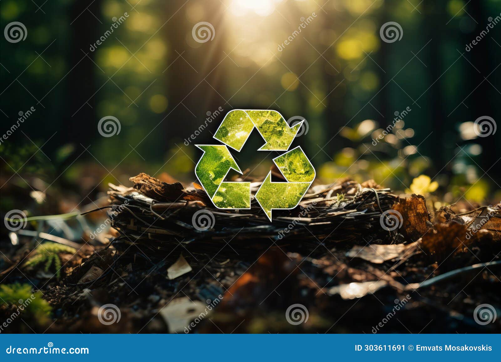 Recycling Waste. Green Grass and Forest - Reuse and Environmental ...