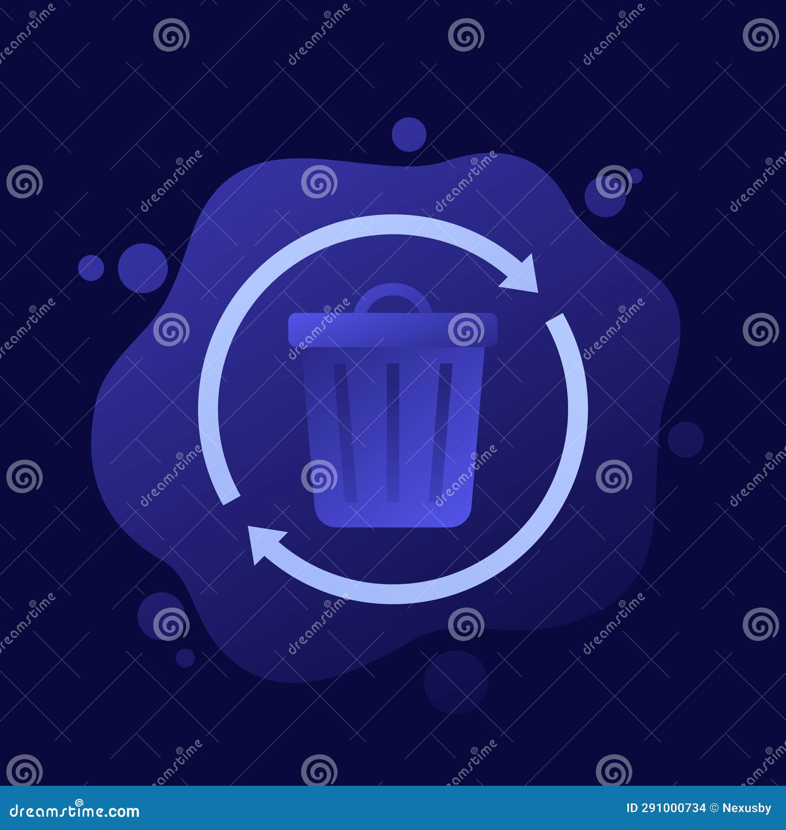 Recycling Waste Icon with Trash Bin, Vector Design Stock Vector ...