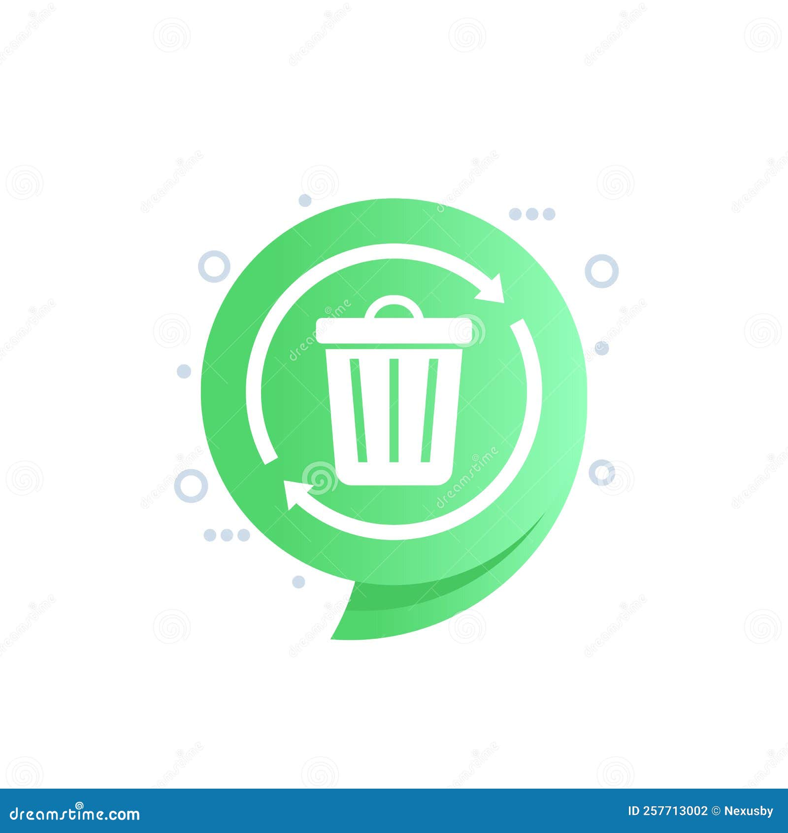 Recycling Waste Icon with Trash Bin, Vector Stock Vector - Illustration ...