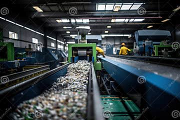 Recycling. Industry Plant for Processing Plastic. Recycling Concept ...