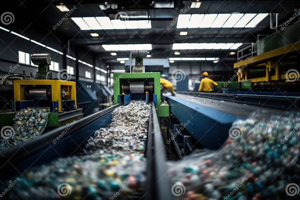 Recycling. Industry Plant for Processing Plastic. Recycling Concept ...