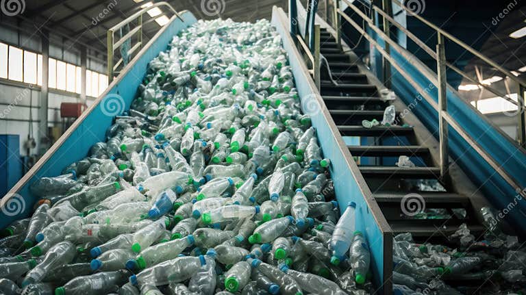 Recycling. Industry Plant for Processing Plastic. Recycling Concept ...