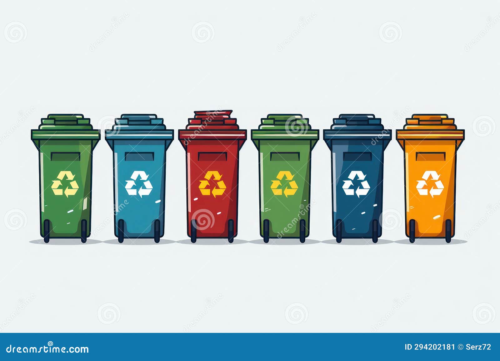 Recycling and Waste Sorting Concept Stock Illustration - Illustration ...