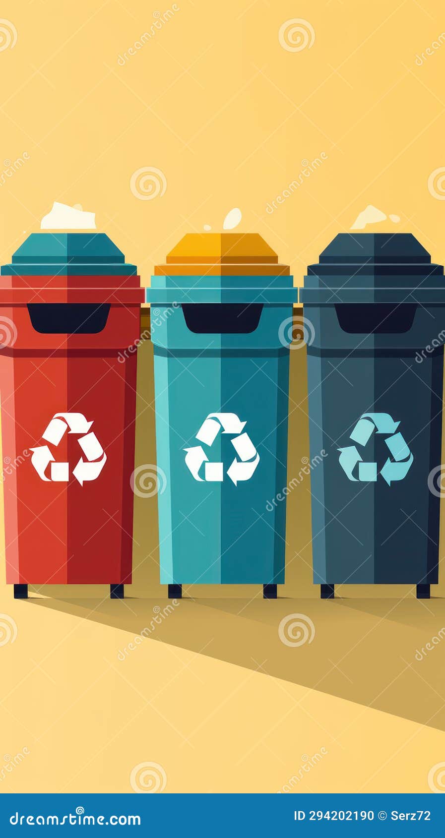 Recycling and Waste Sorting Concept Stock Illustration - Illustration ...